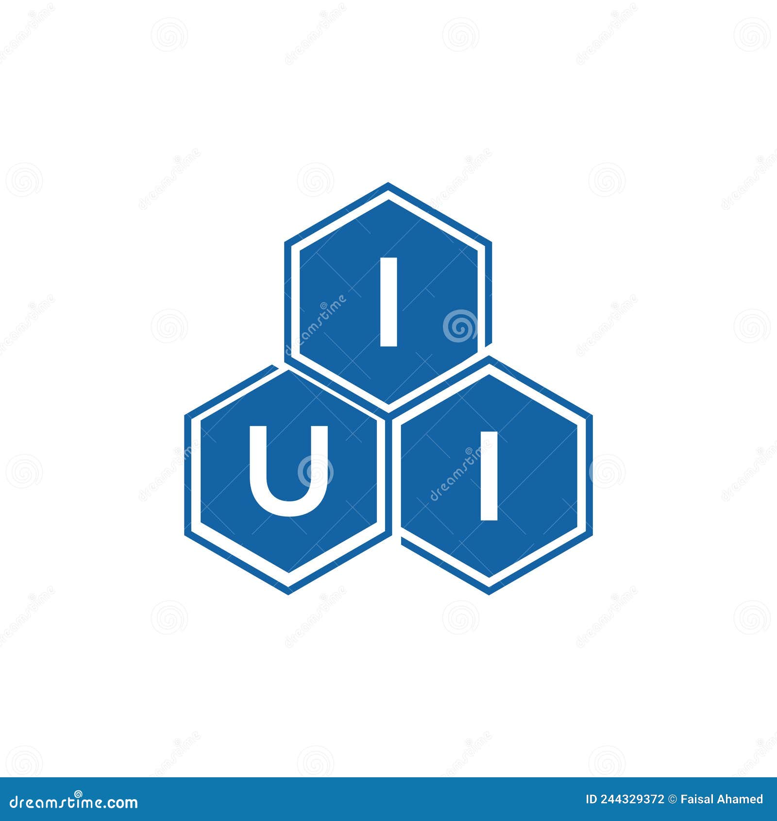 IUI Letter Logo Design on White Background.IUI Creative Initials Letter ...