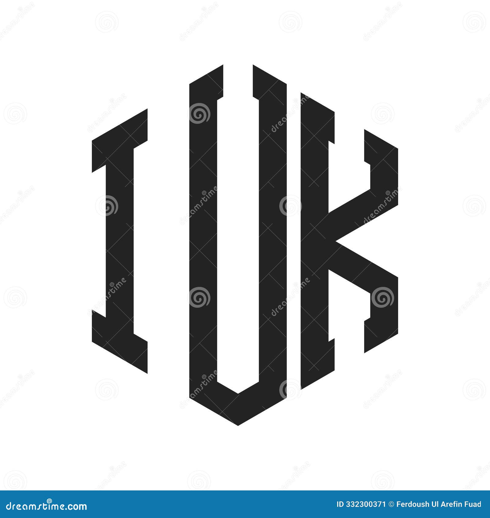 IUK Logo Design. Initial Letter IUK Monogram Logo Using Hexagon Shape ...