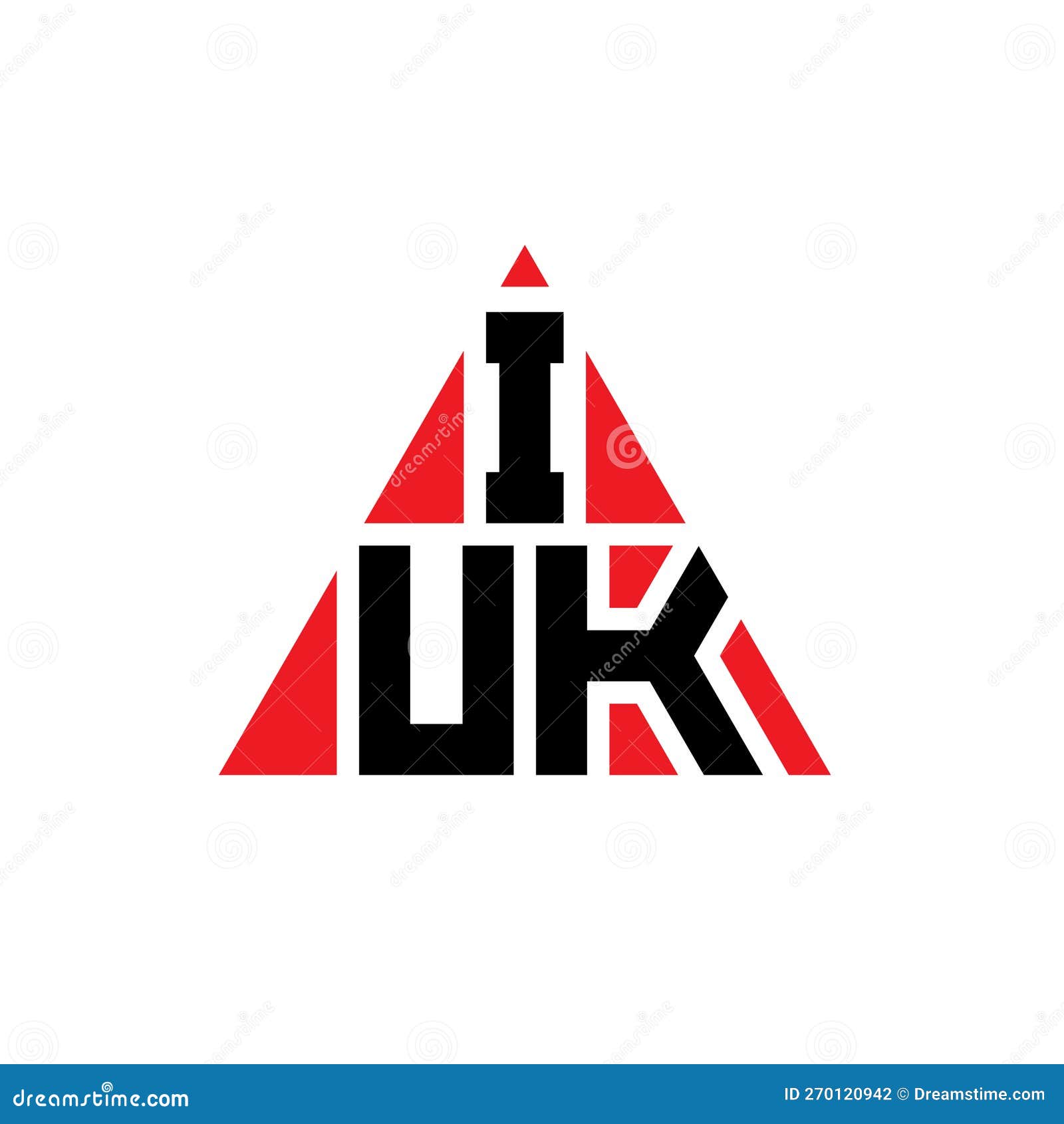 IUK Triangle Letter Logo Design with Triangle Shape. IUK Triangle Logo ...