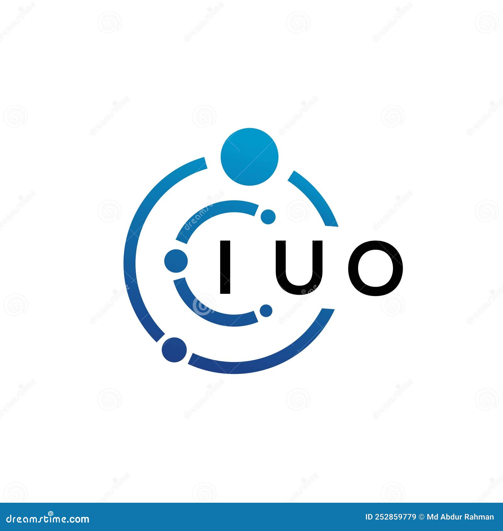 IUO Letter Technology Logo Design on White Background. IUO Creative ...