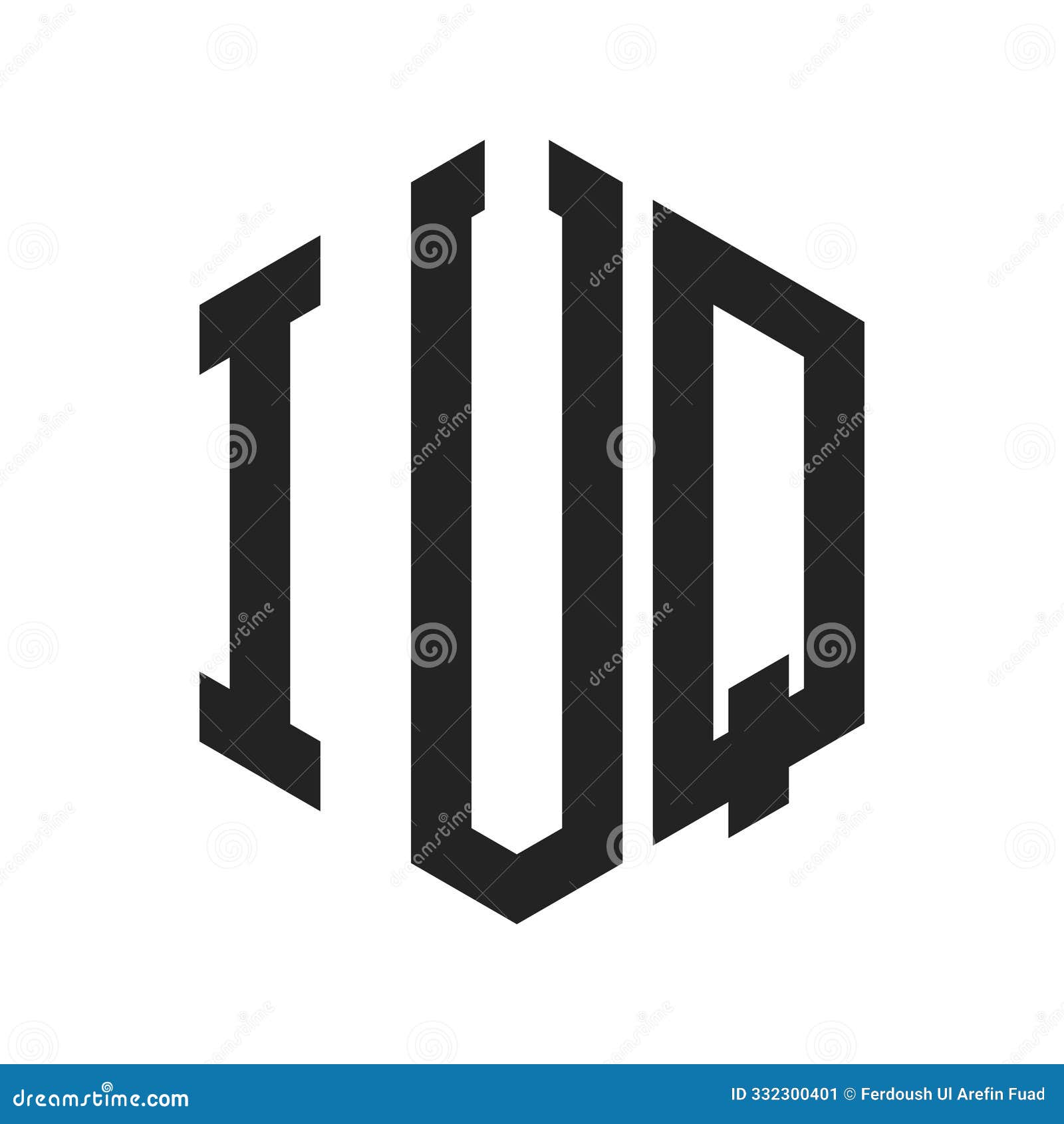 IUQ Logo Design. Initial Letter IUQ Monogram Logo Using Hexagon Shape ...