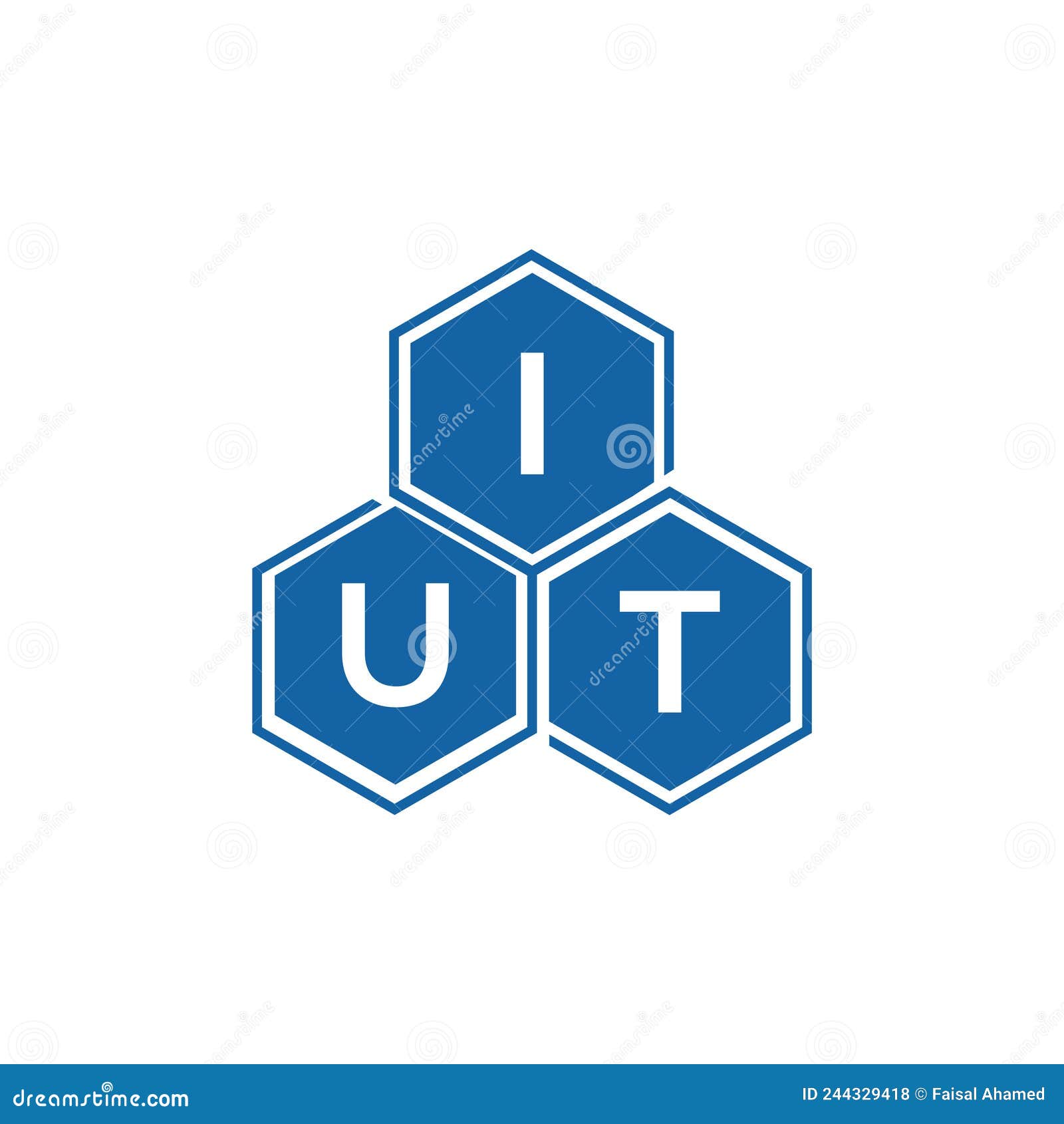 IUT Letter Logo Design on White Background.IUT Creative Initials Letter ...
