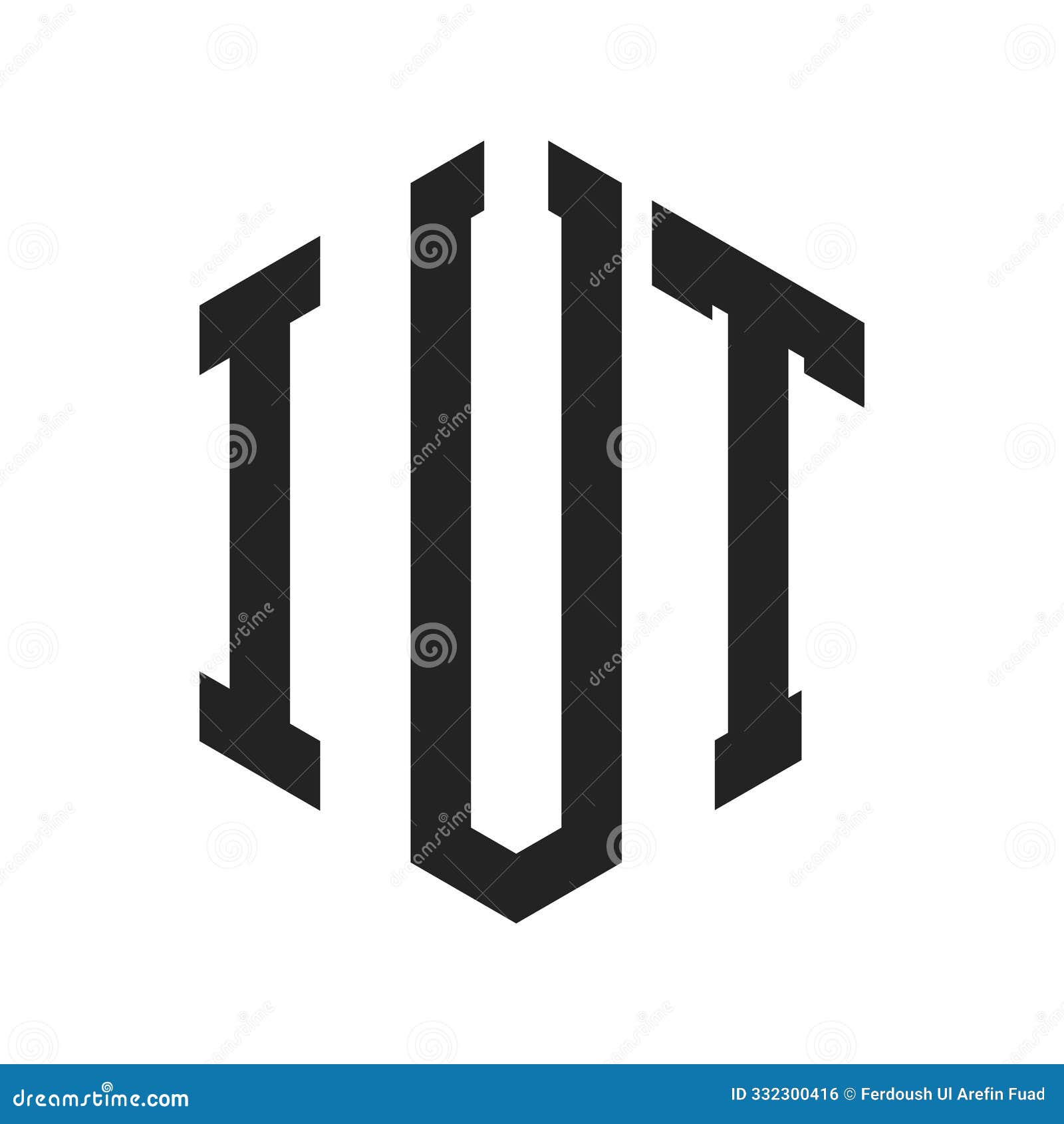 IUT Logo Design. Initial Letter IUT Monogram Logo Using Hexagon Shape ...