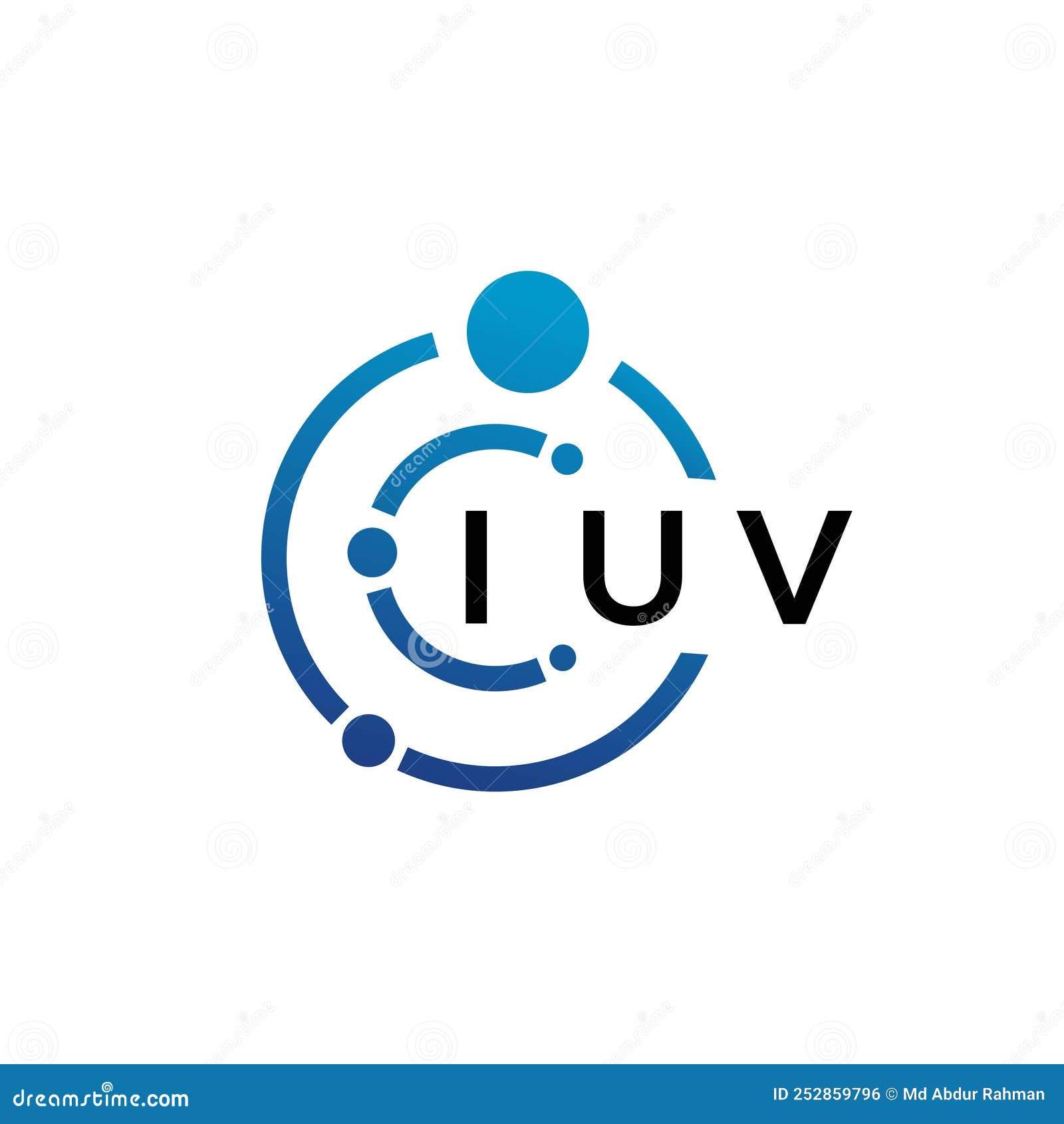 IUV Letter Technology Logo Design on White Background. IUV Creative ...