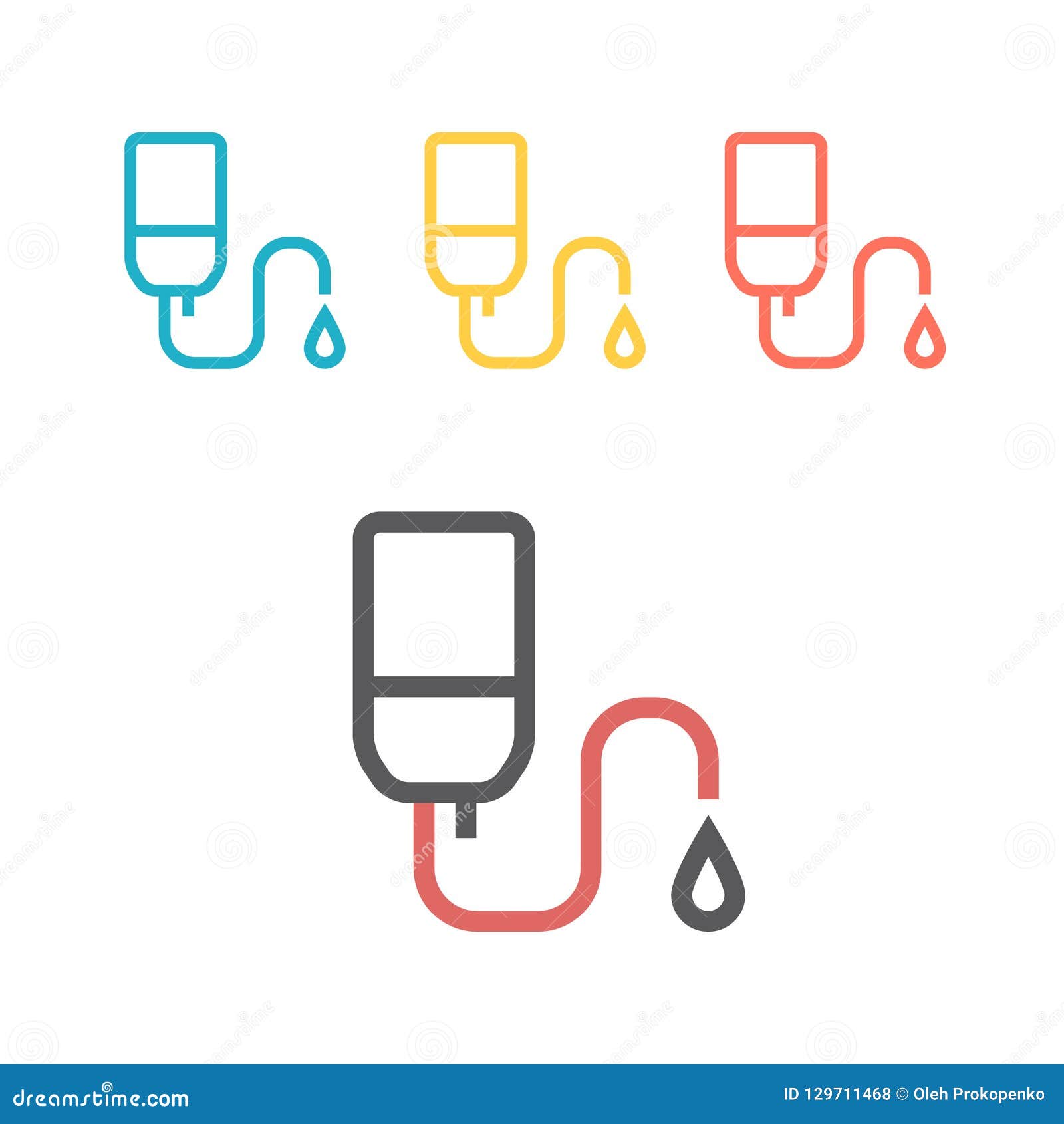 Iv Bag Icon, Linear. Vector Sign for Web Graphics. Stock Vector ...
