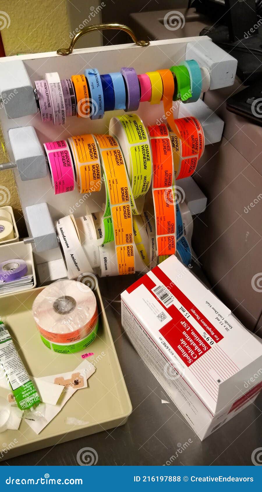 Daily IV Bag Label Stickers for Nursing Use Stock Photo - Image of info ...