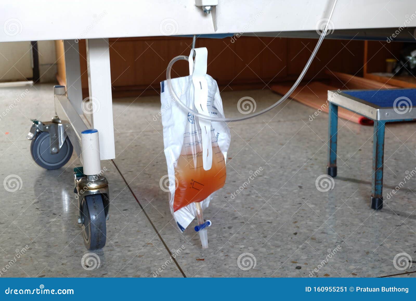 IV Drip System and a Plastic Bag in a Hospital. Stock Image - Image of ...