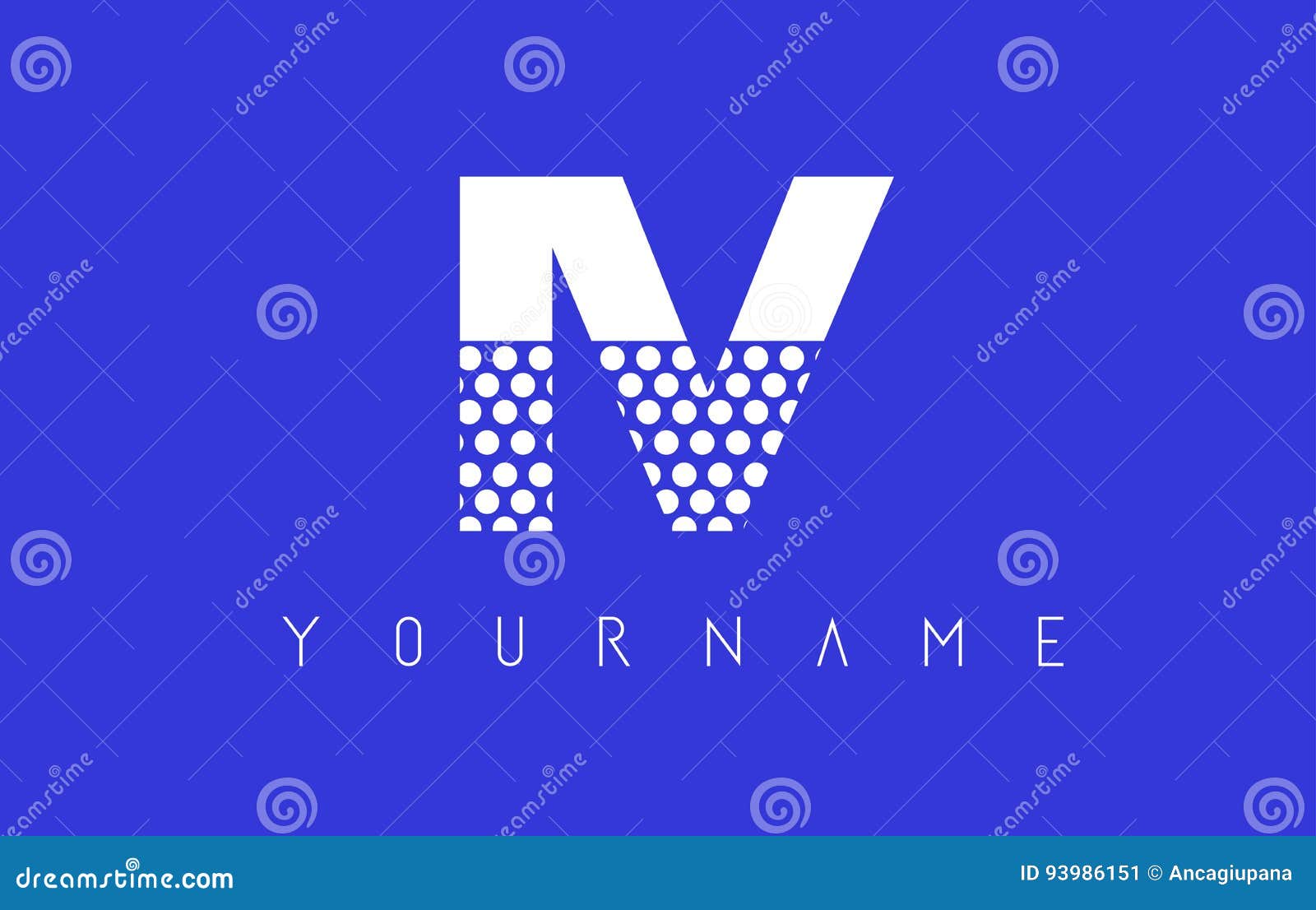 IV I V Dotted Letter Logo Design with Blue Background. Stock Vector ...
