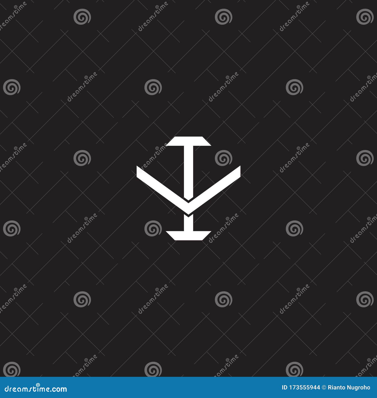 IV Initial Letter Overlapping Interlock Logo Monogram Line Art Style ...