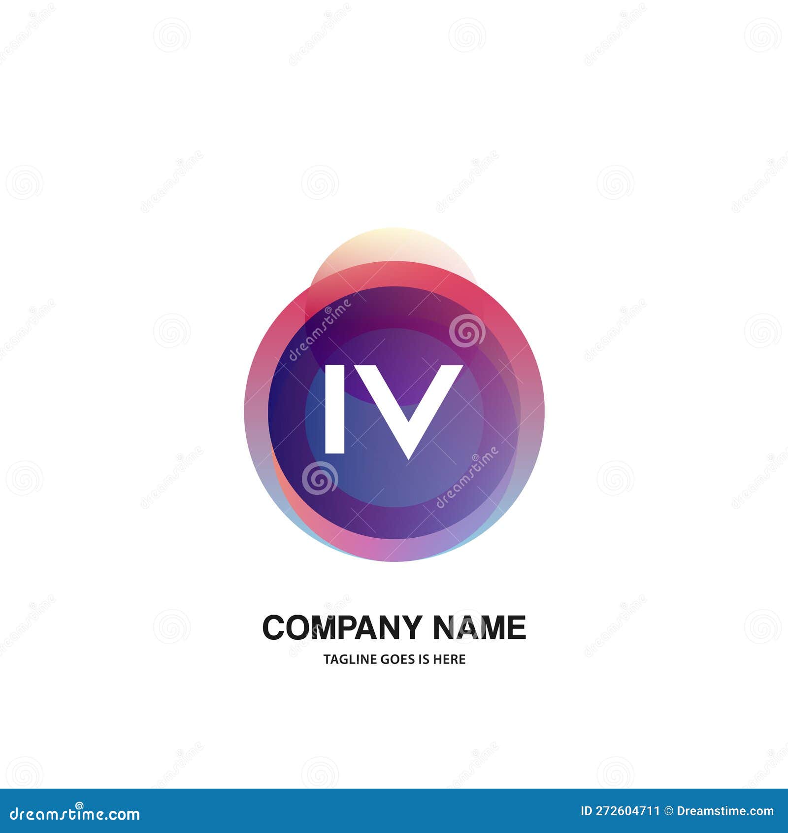 IV Initial Logo with Colorful Circle Template Vector Stock Vector ...