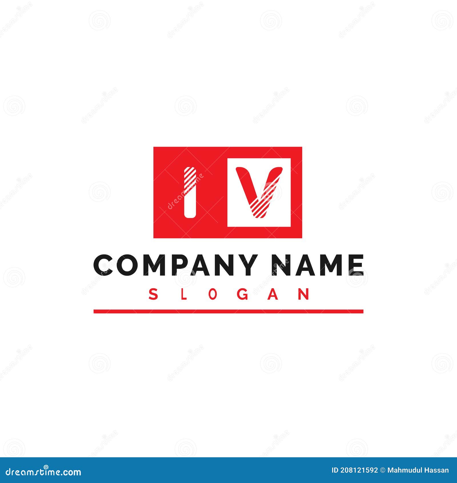 IV Logo Design. IV Letter Logo Vector Illustration - Vector Stock ...
