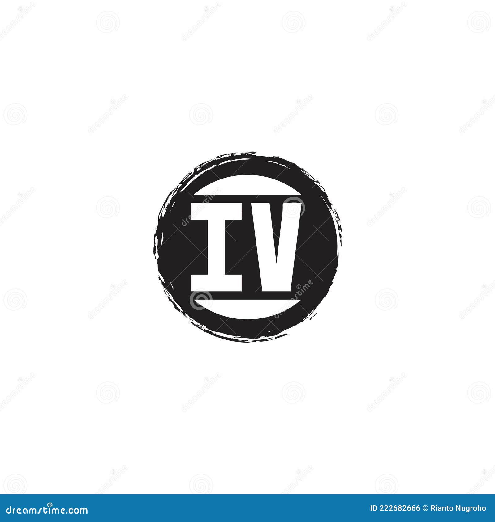 IV Logo Initial Letter Monogram with Abstrac Circle Shape Design ...
