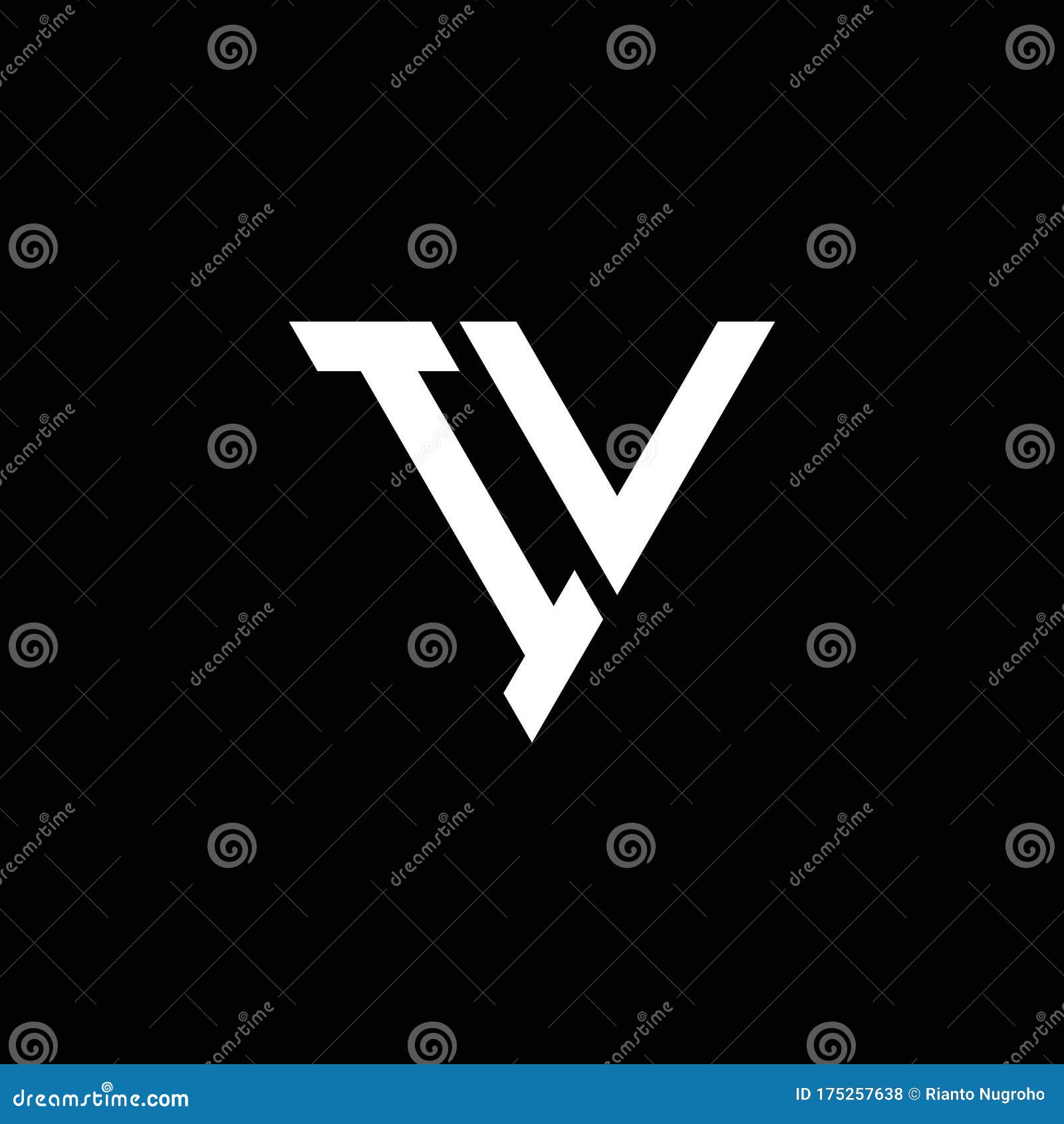 IV Logo Letter Monogram with Triangle Shape Design Template Stock ...