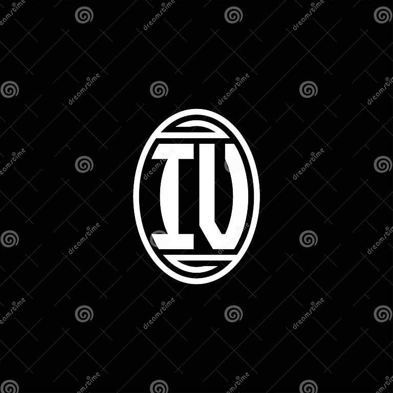 IV Monogram Logo Isolated on Oval Rotate Shape Stock Vector ...