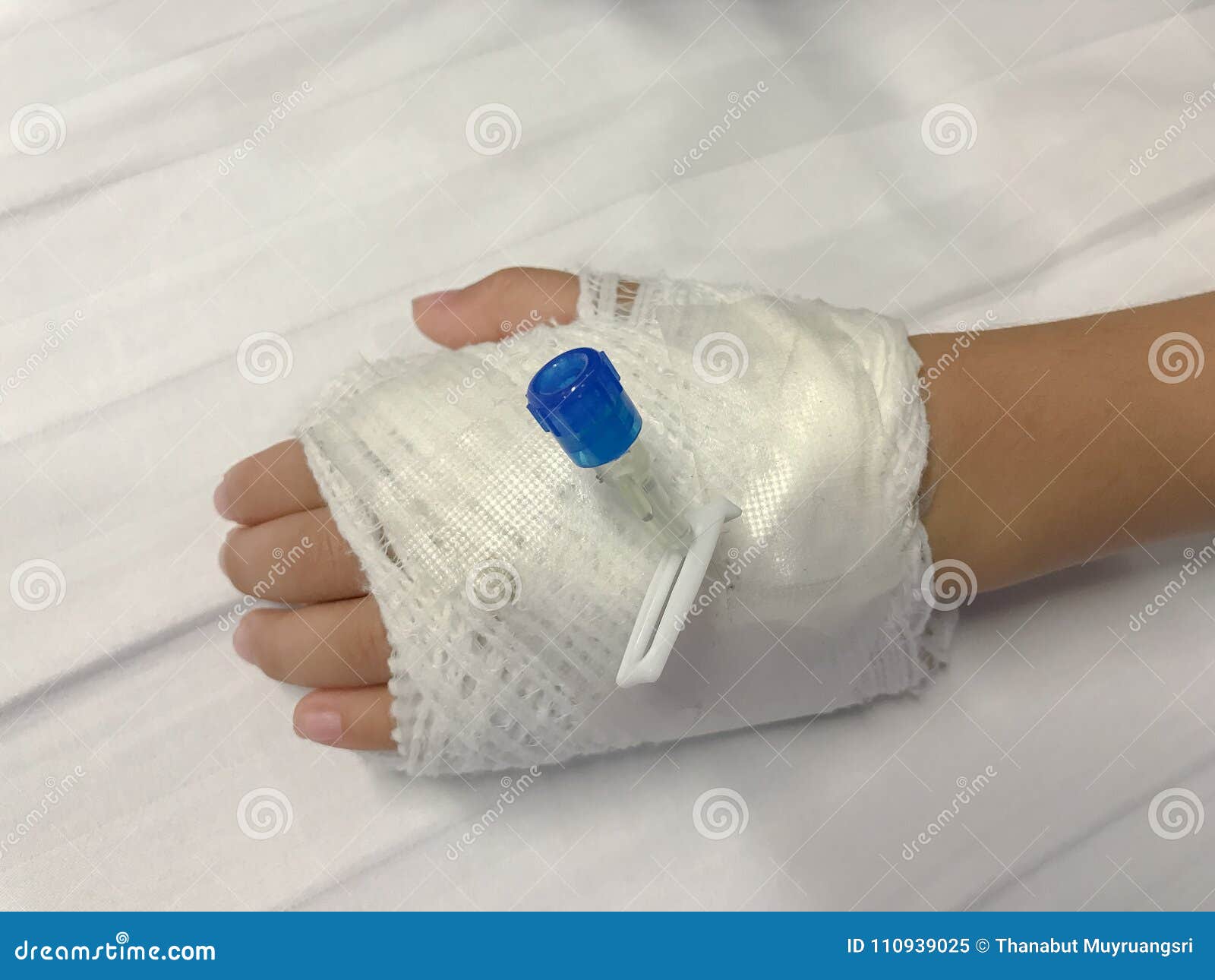 Iv Plug in Baby Hand for Saline Solution Stock Image - Image of ...
