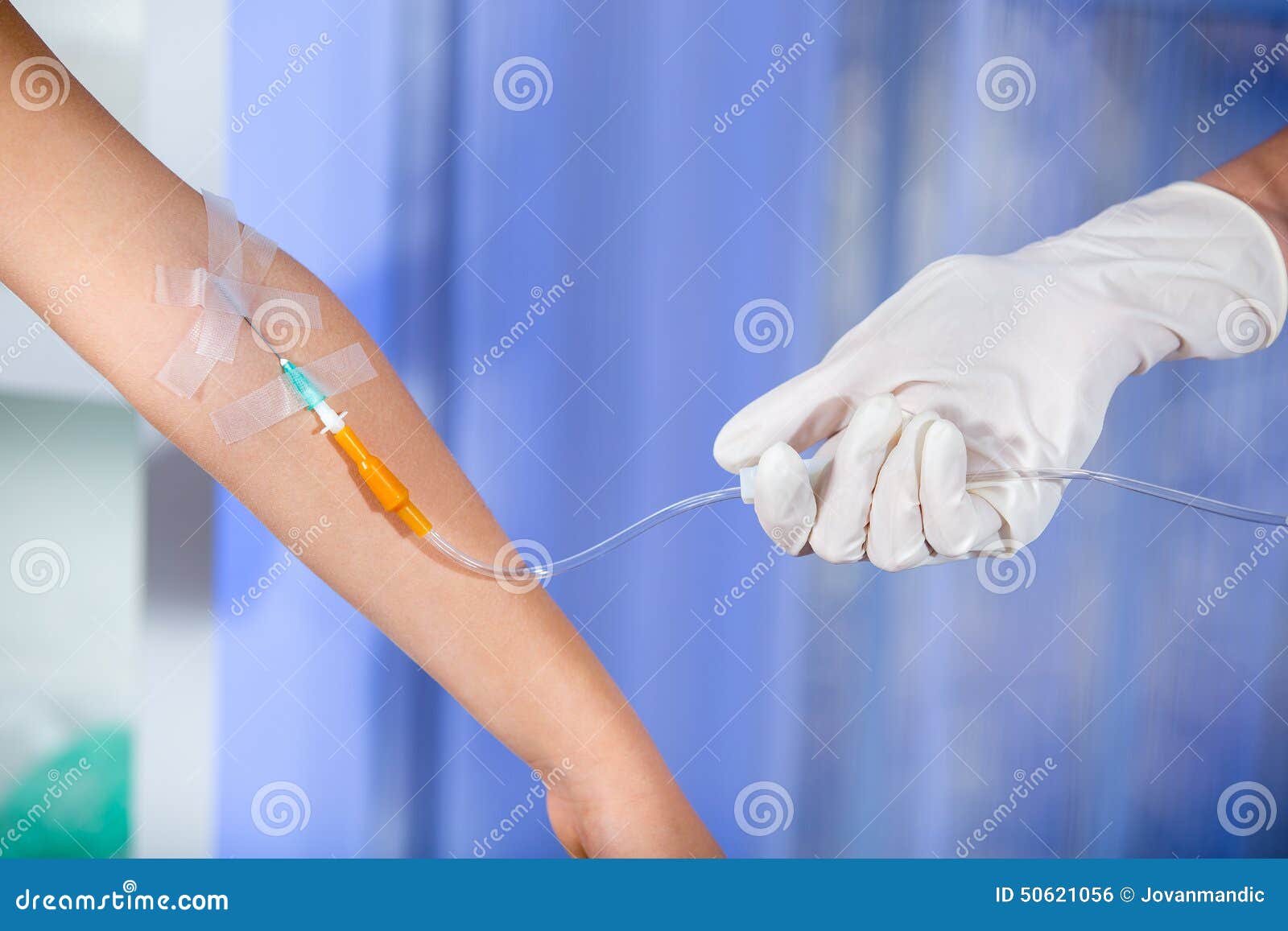 IV Solution in a Patient Hand Stock Photo - Image of life, control ...