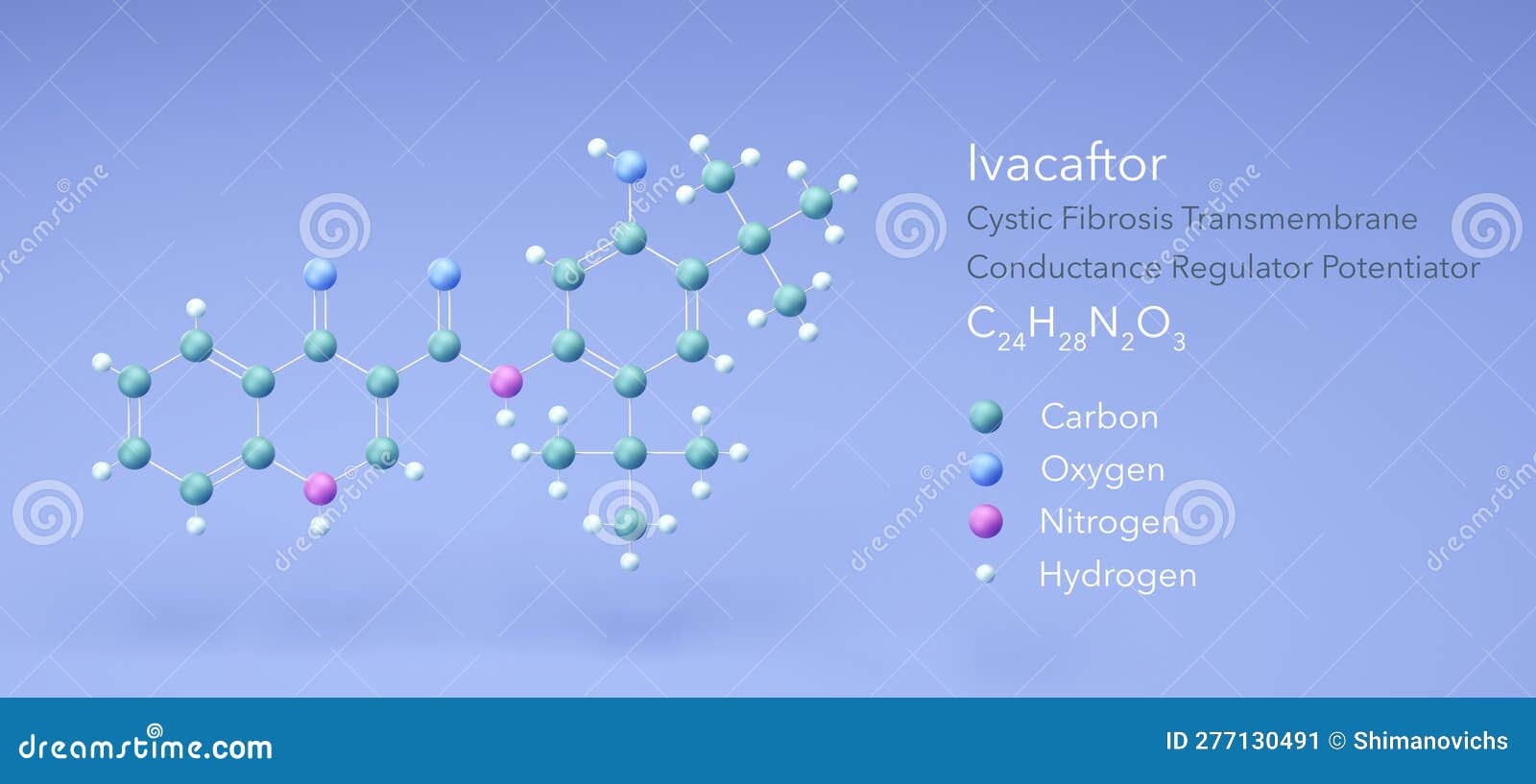 Ivacaftor Molecule, Molecular Structures, Kalydeco, 3d Model ...