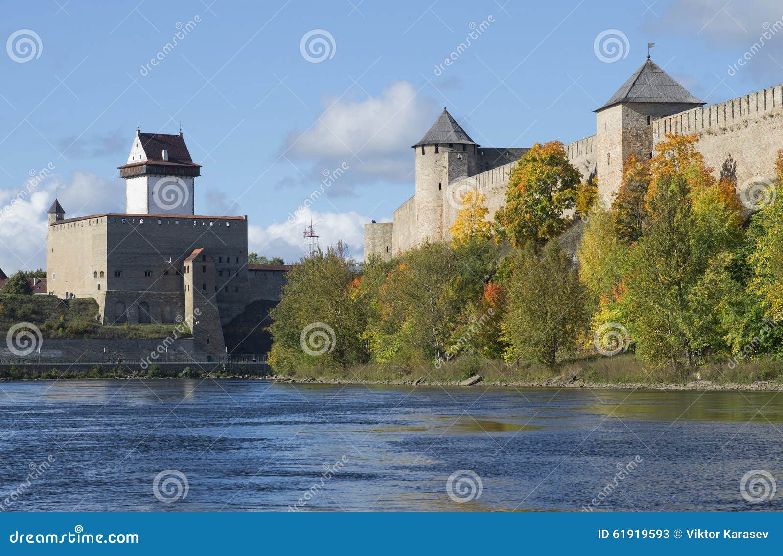 Ivangorod Fortress and the Castle of Hermann Stock Image - Image of ...