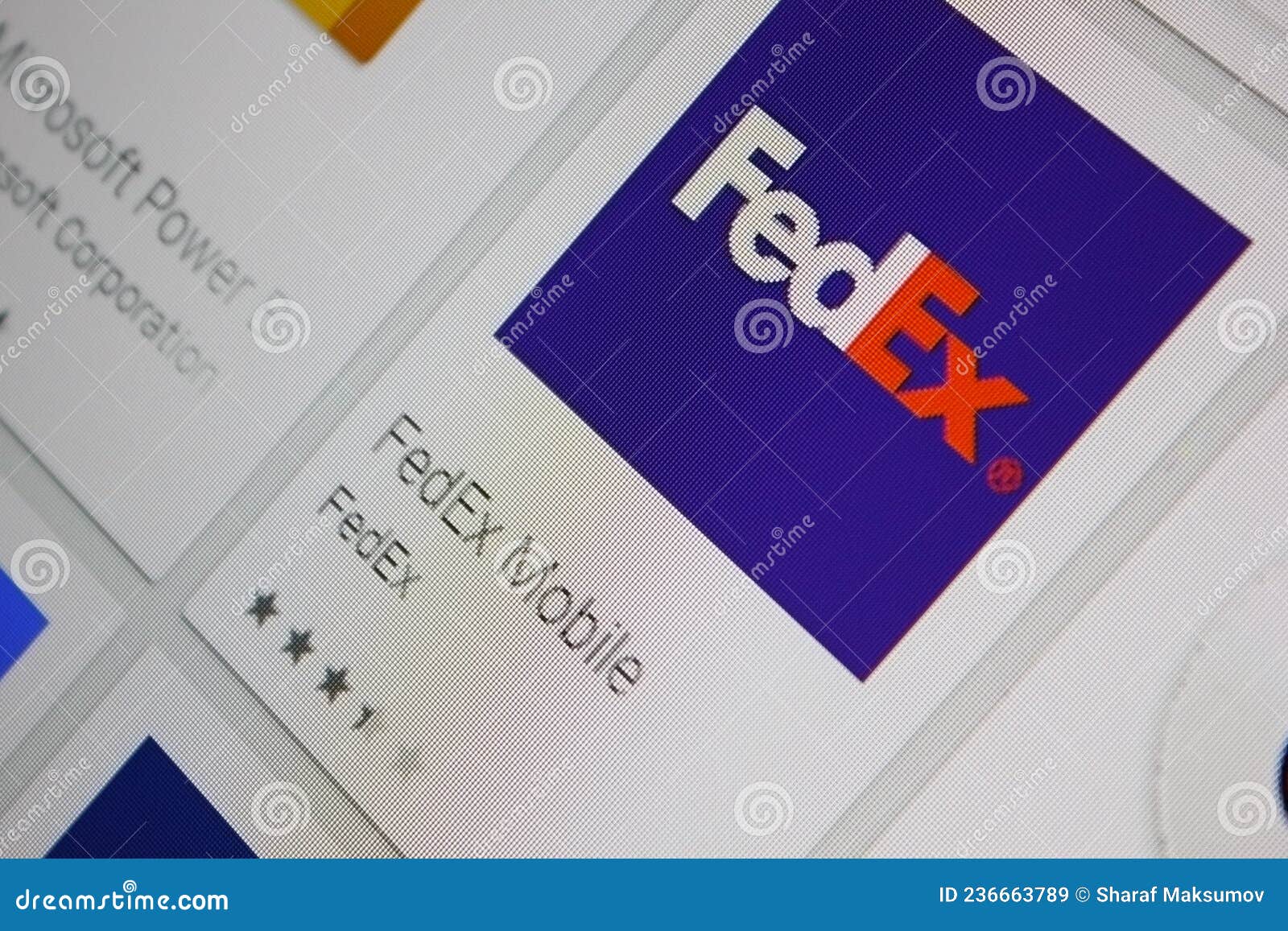 Ivanovsk, Russia - November 28, 2021: FedEx Mobile App on the Display ...