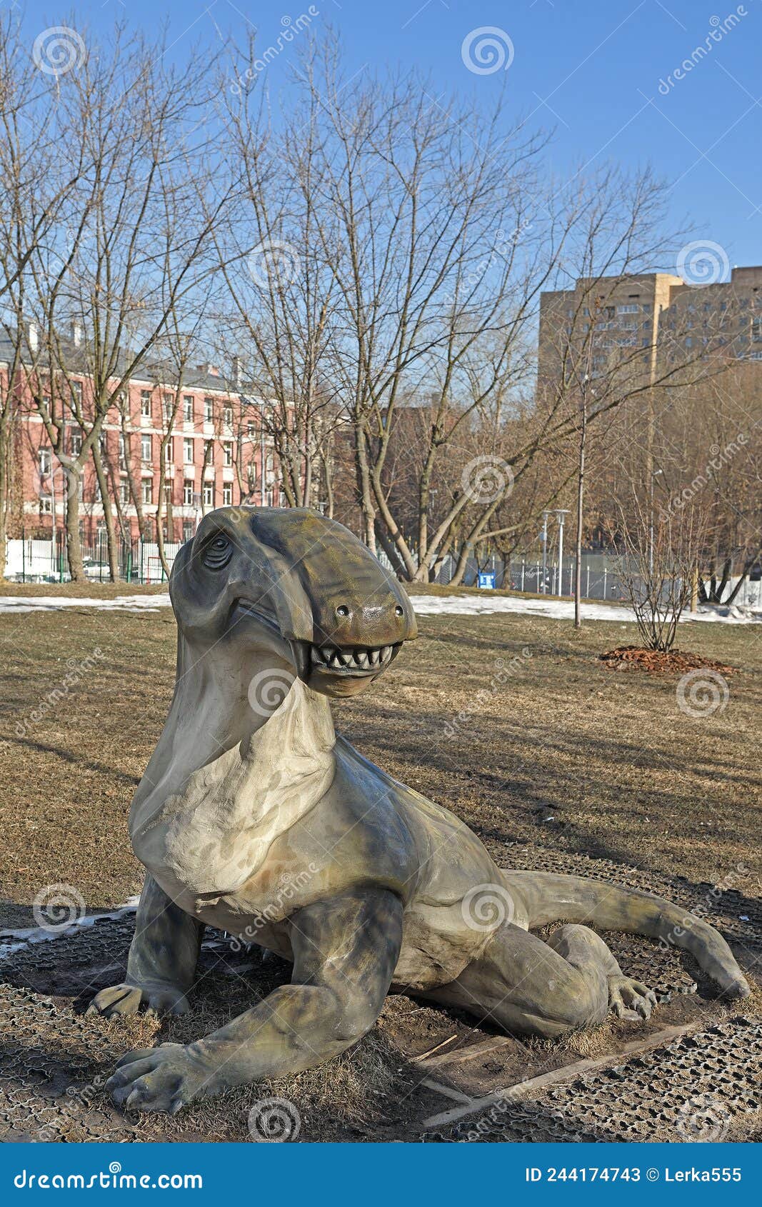 Ivantosaurus, Therapsid, in Moscow Park in Spring Editorial Stock Photo ...