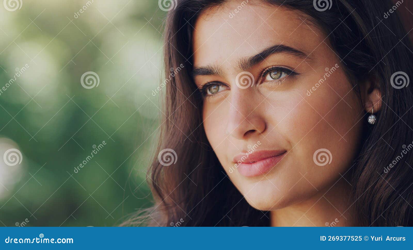 Ive Been Thinking. a Beautiful Young Woman Standing Outdoors. Stock ...