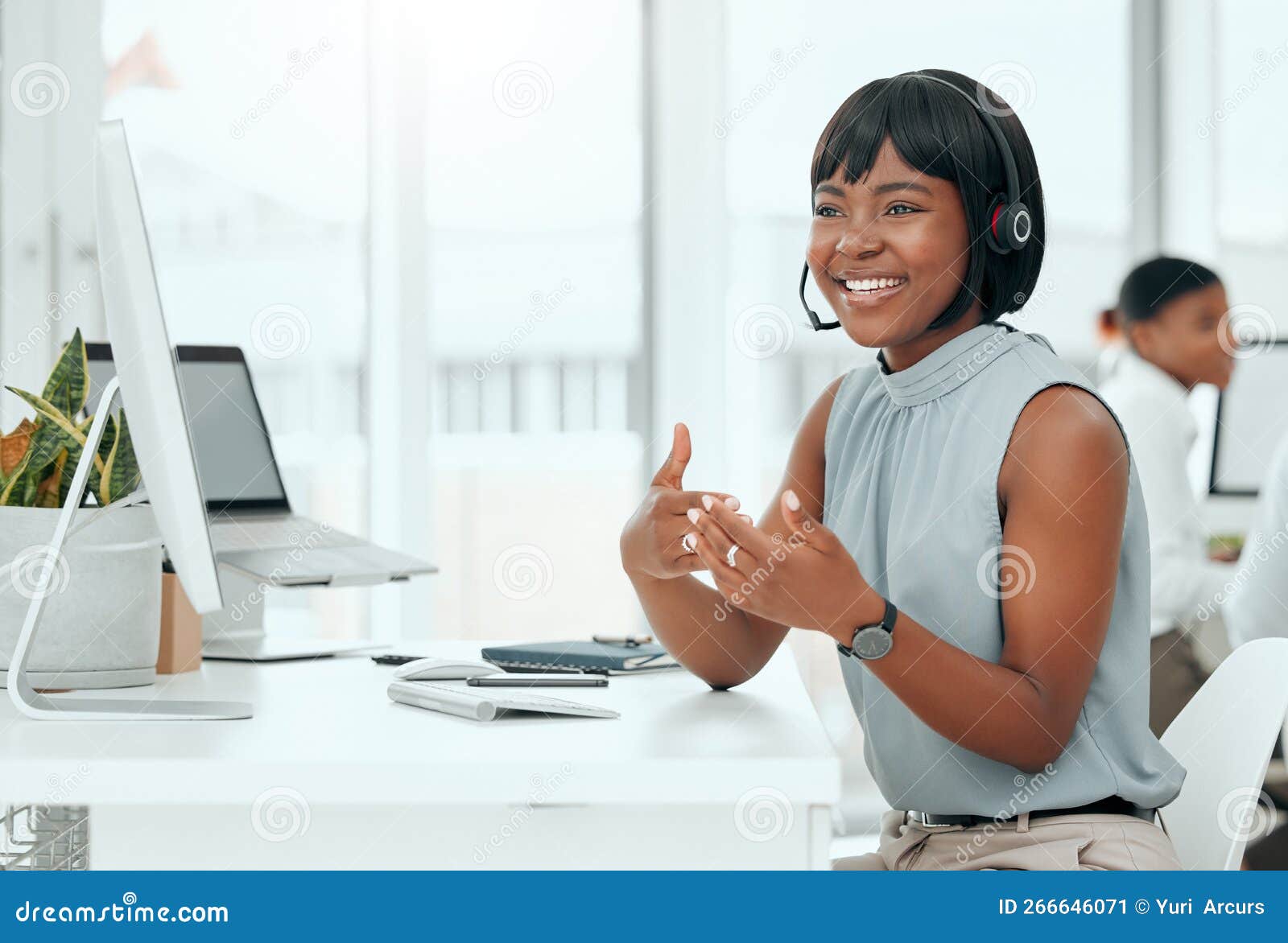 Ive Got Just the Solution. an Attractive Young Female Call Center Agent ...