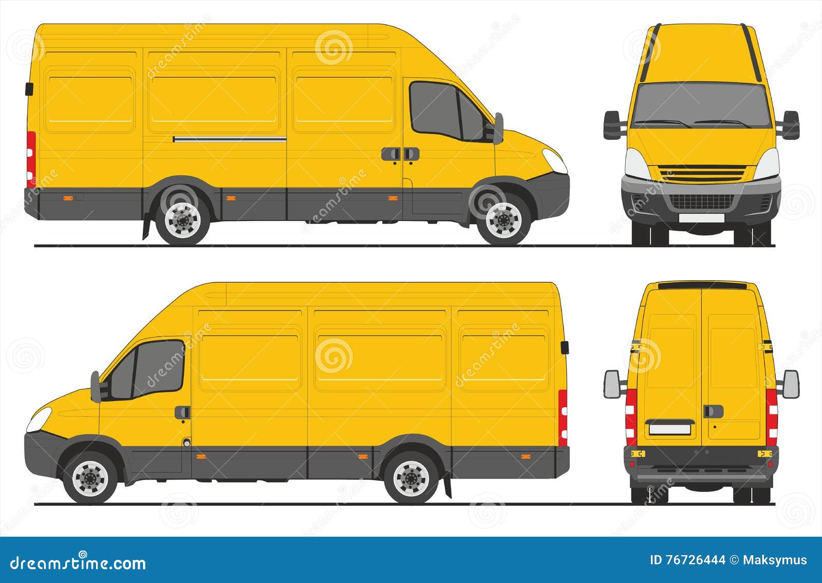 Iveco Turbo Daily Cargo Van Vector Illustration | CartoonDealer.com ...