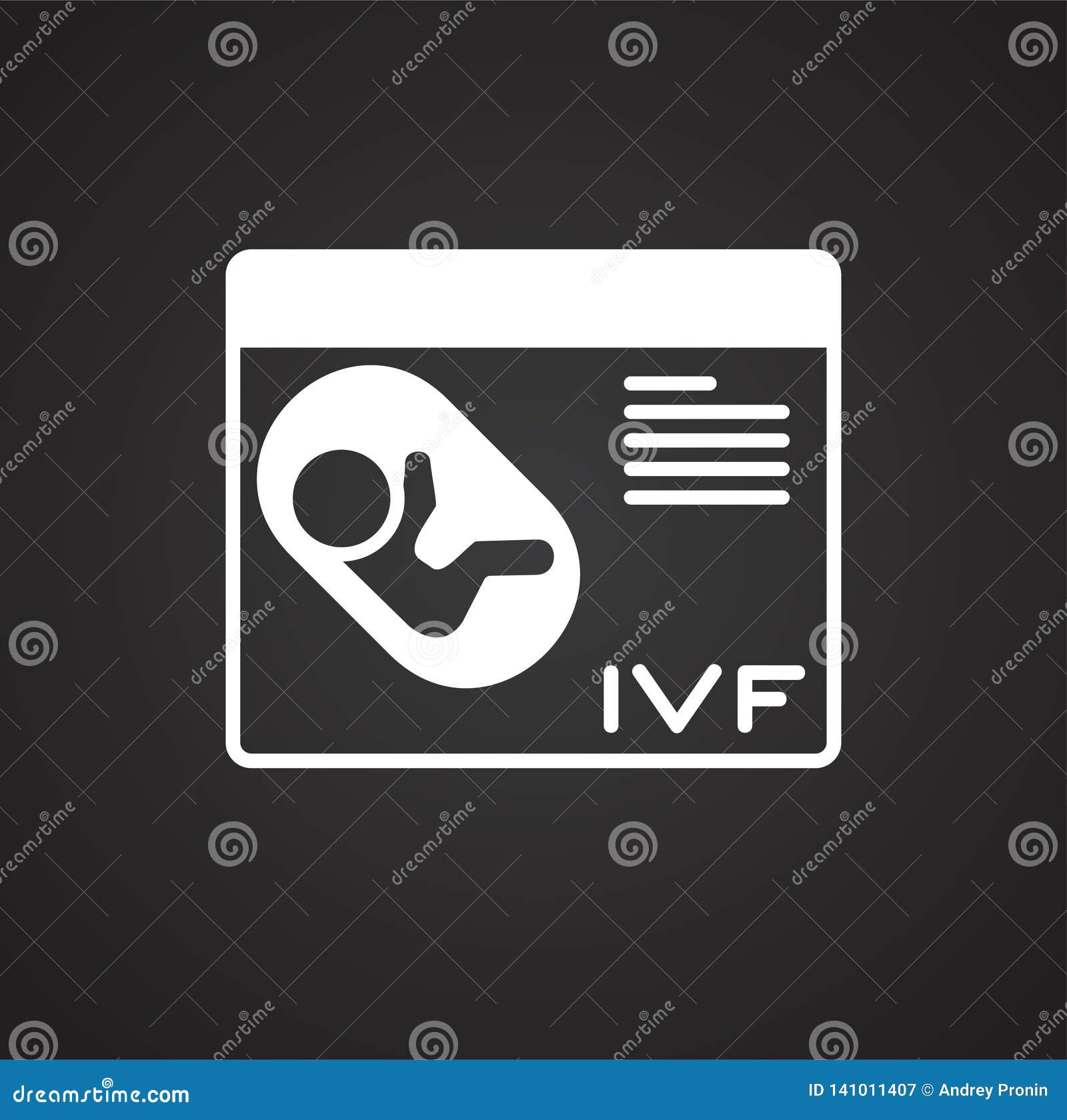 IVF Icon on Background for Graphic and Web Design. Simple Vector Sign ...