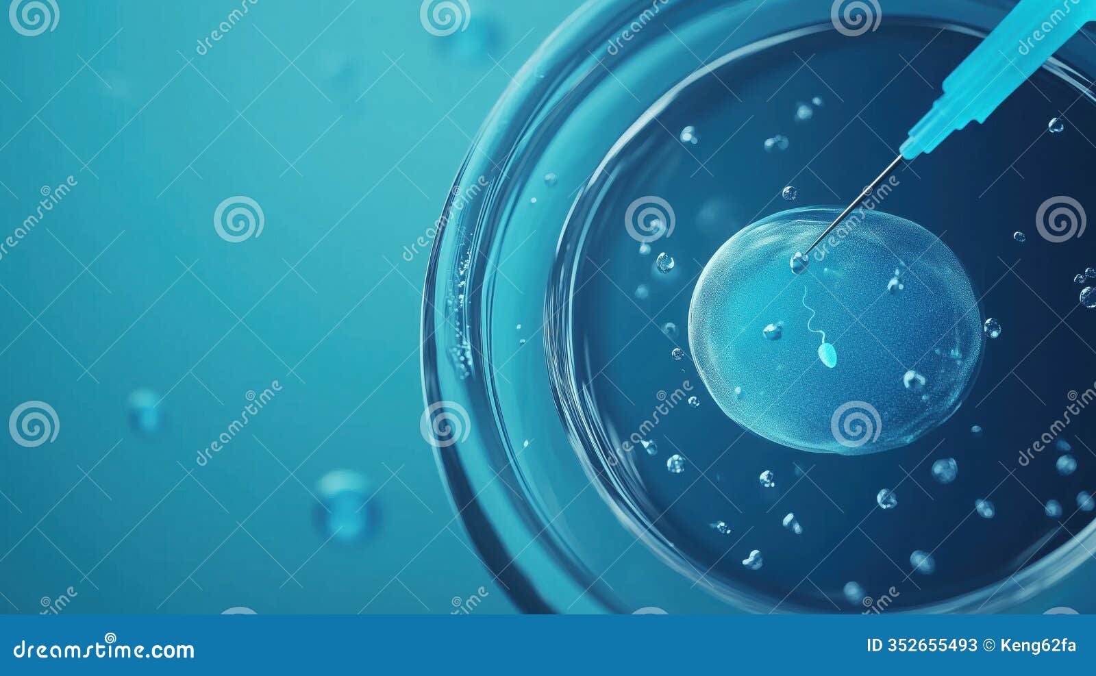 IVF Laboratory Image Featuring Sperm Injecting into Egg Cell Stock ...