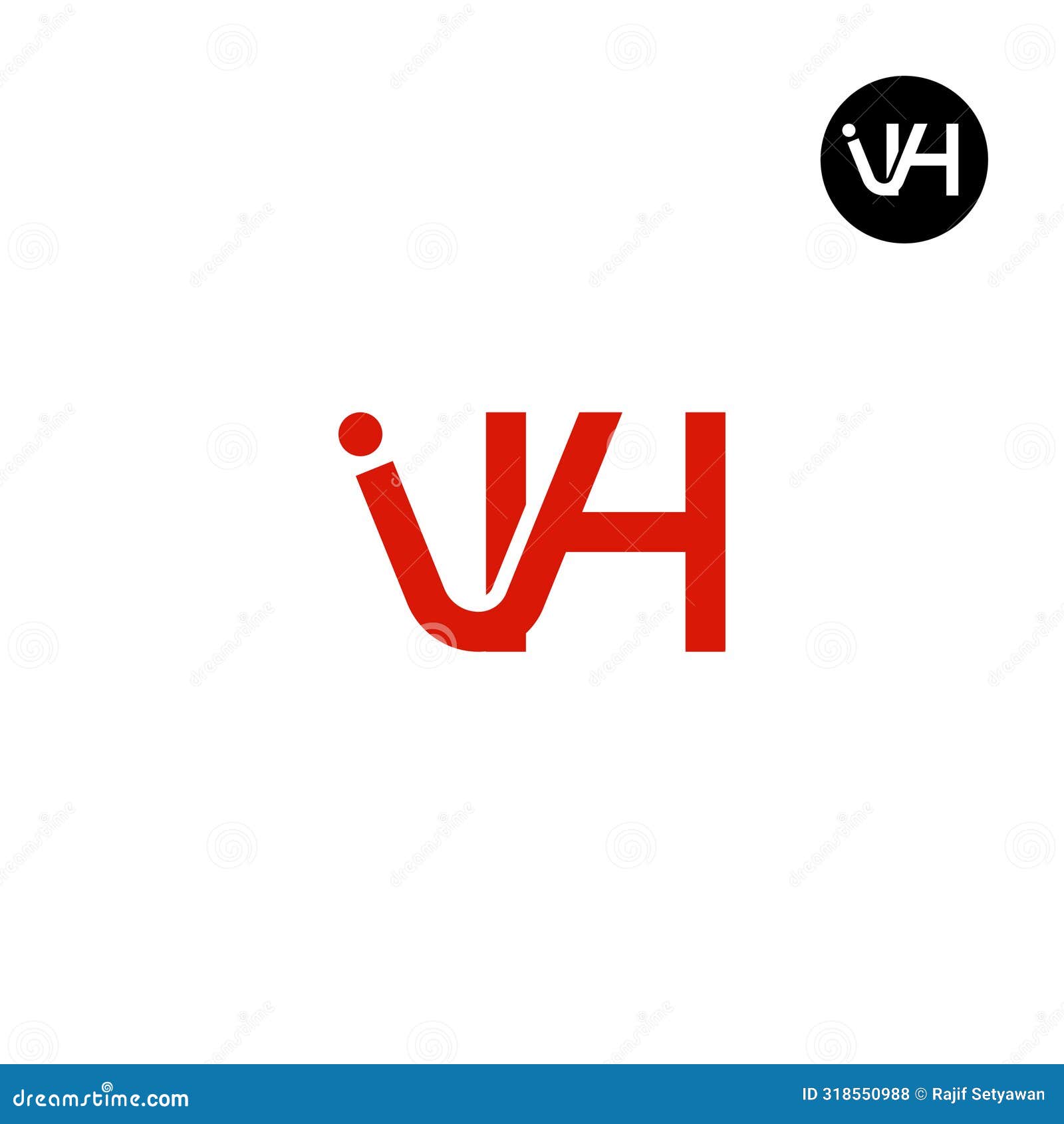 IVH Logo Letter Monogram Design Stock Illustration - Illustration of ...