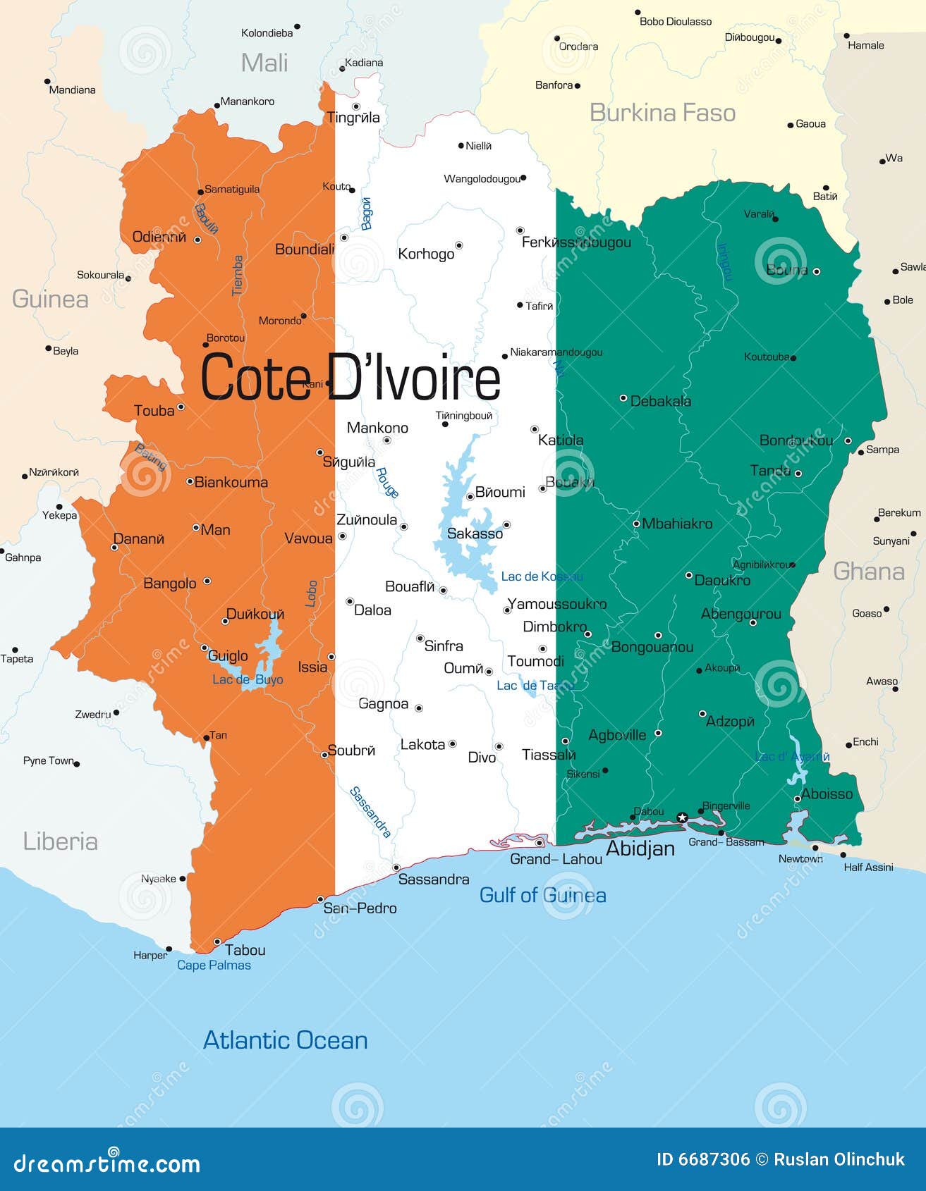 Ivoorkust vector illustratie. Illustration of land, atlas - 6687306