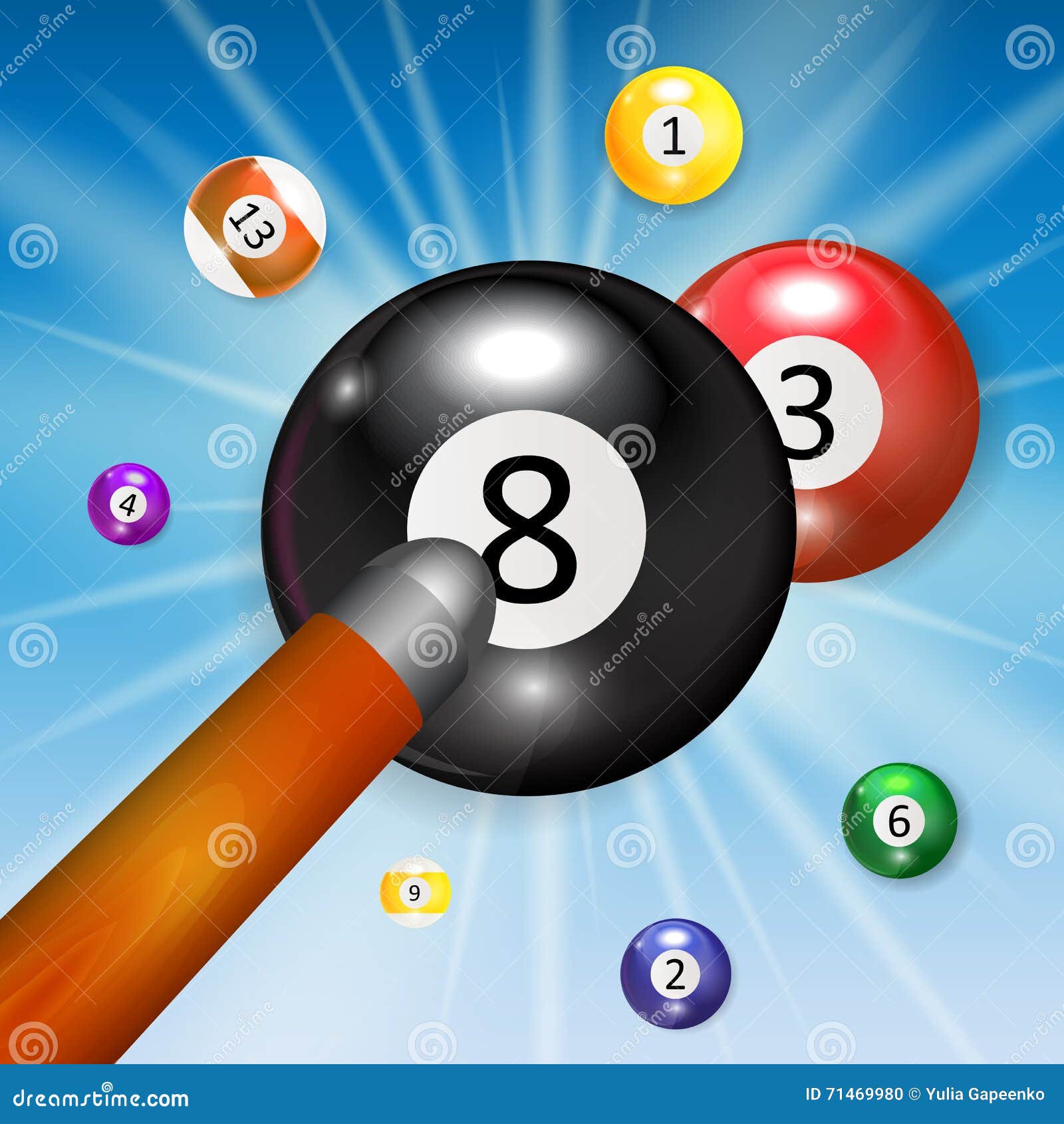 Ivories, Billiard Balls Background Cartoon Vector | CartoonDealer.com ...