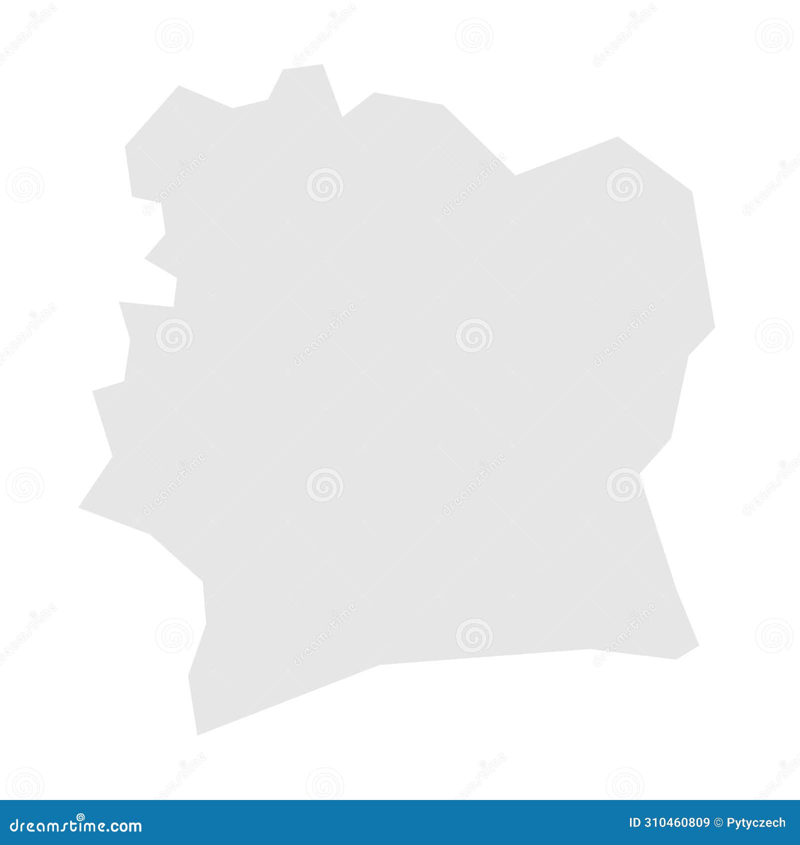 Ivory Coast Simplified Vector Map Stock Vector - Illustration of ...