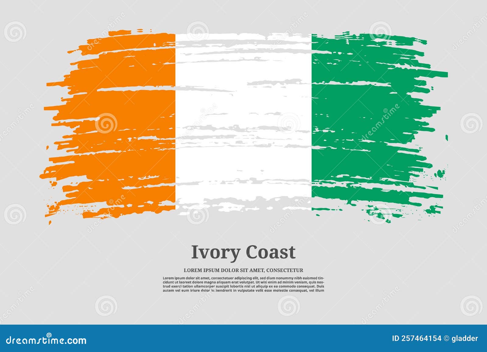 Ivory Coast Flag with Brush Stroke Effect and Information Text Poster ...