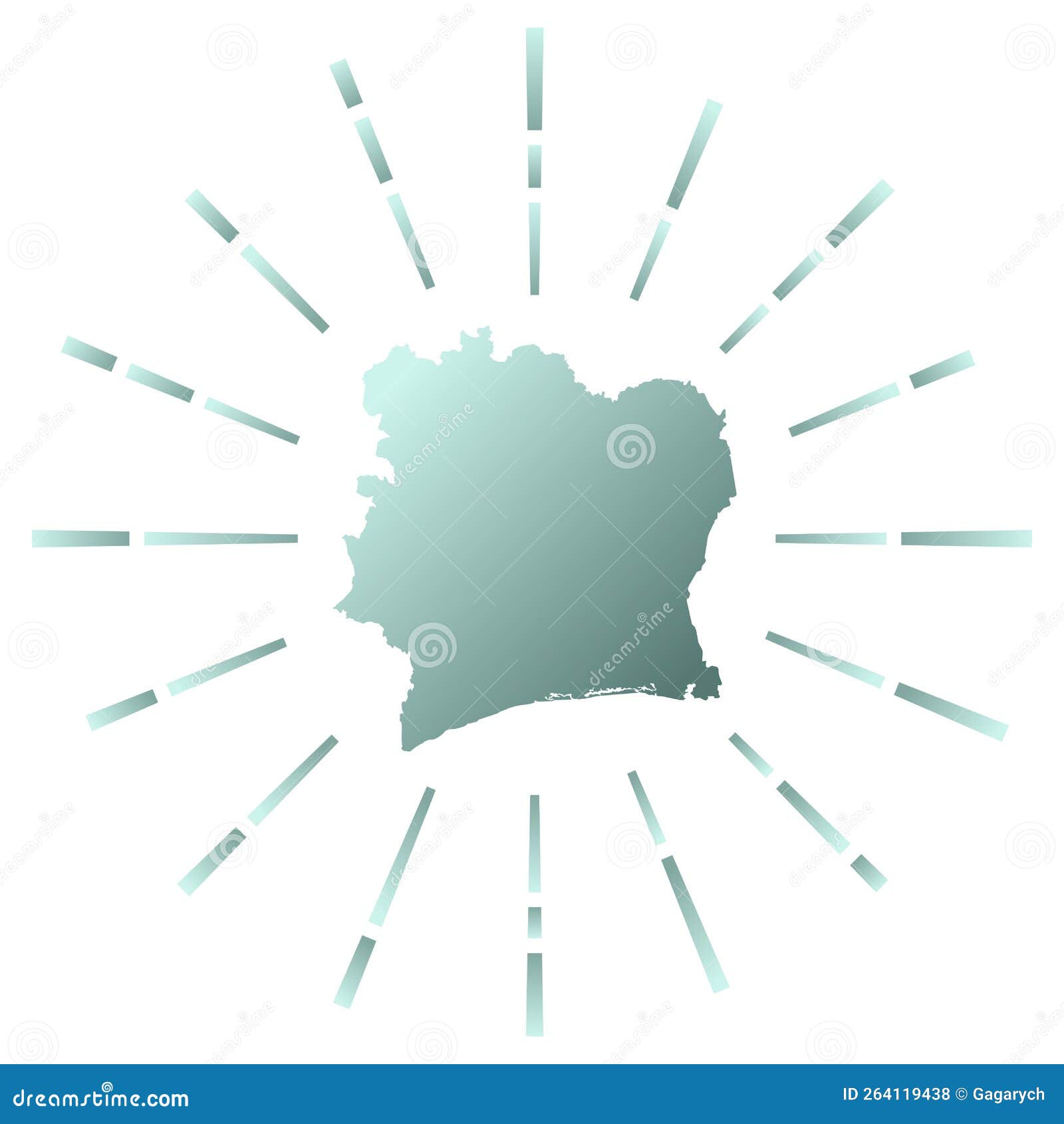 Ivory Coast Gradiented Sunburst. Stock Vector - Illustration of ...
