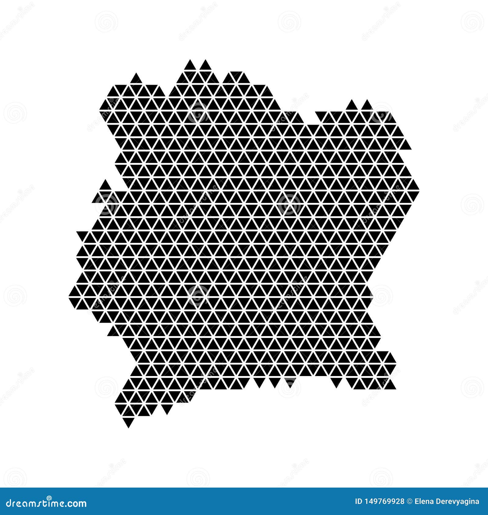 Ivory Coast Map Abstract Schematic from Black Triangles Repeating ...