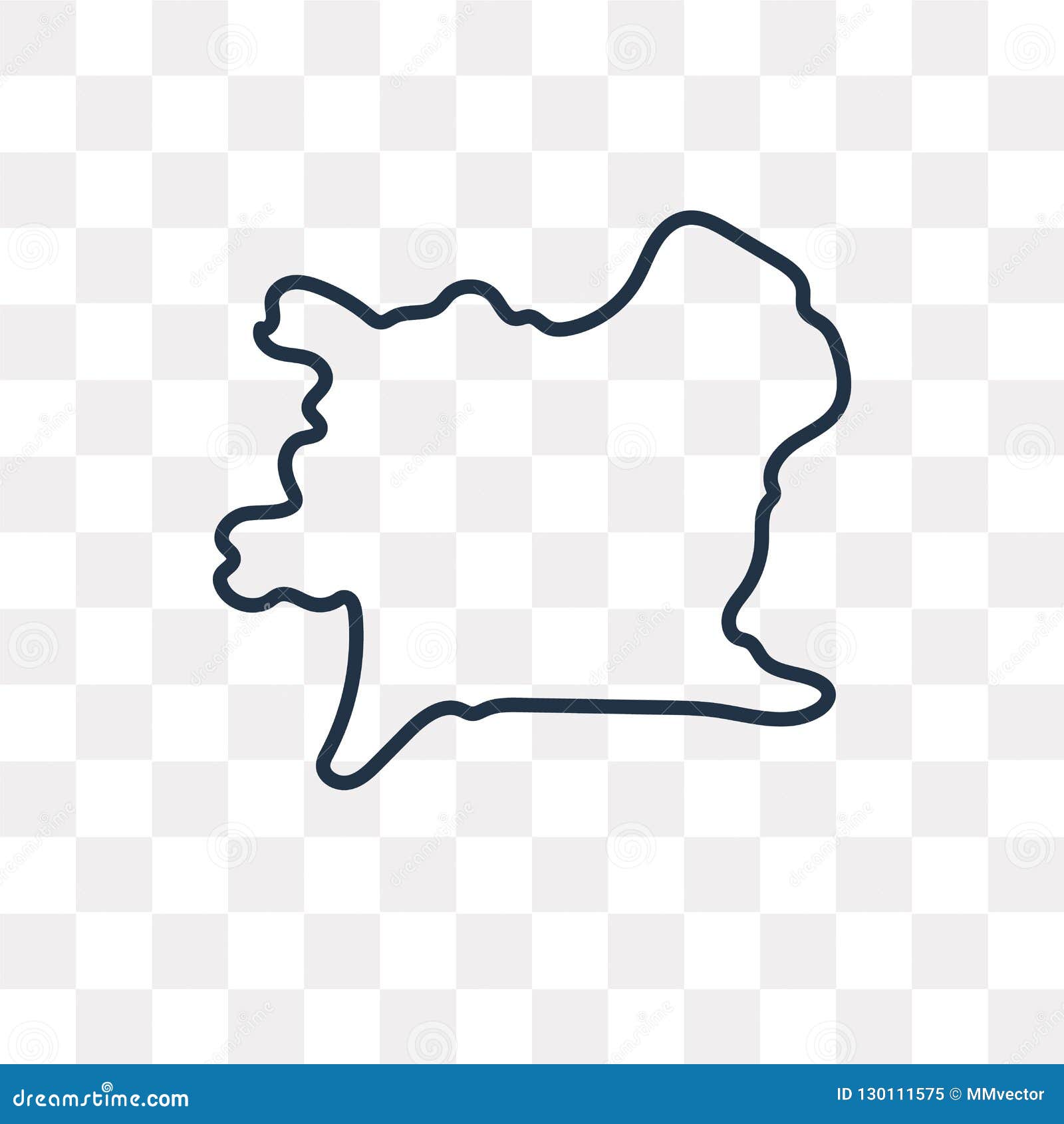 Ivory Coast Map Vector Icon Isolated on Transparent Background, Stock ...
