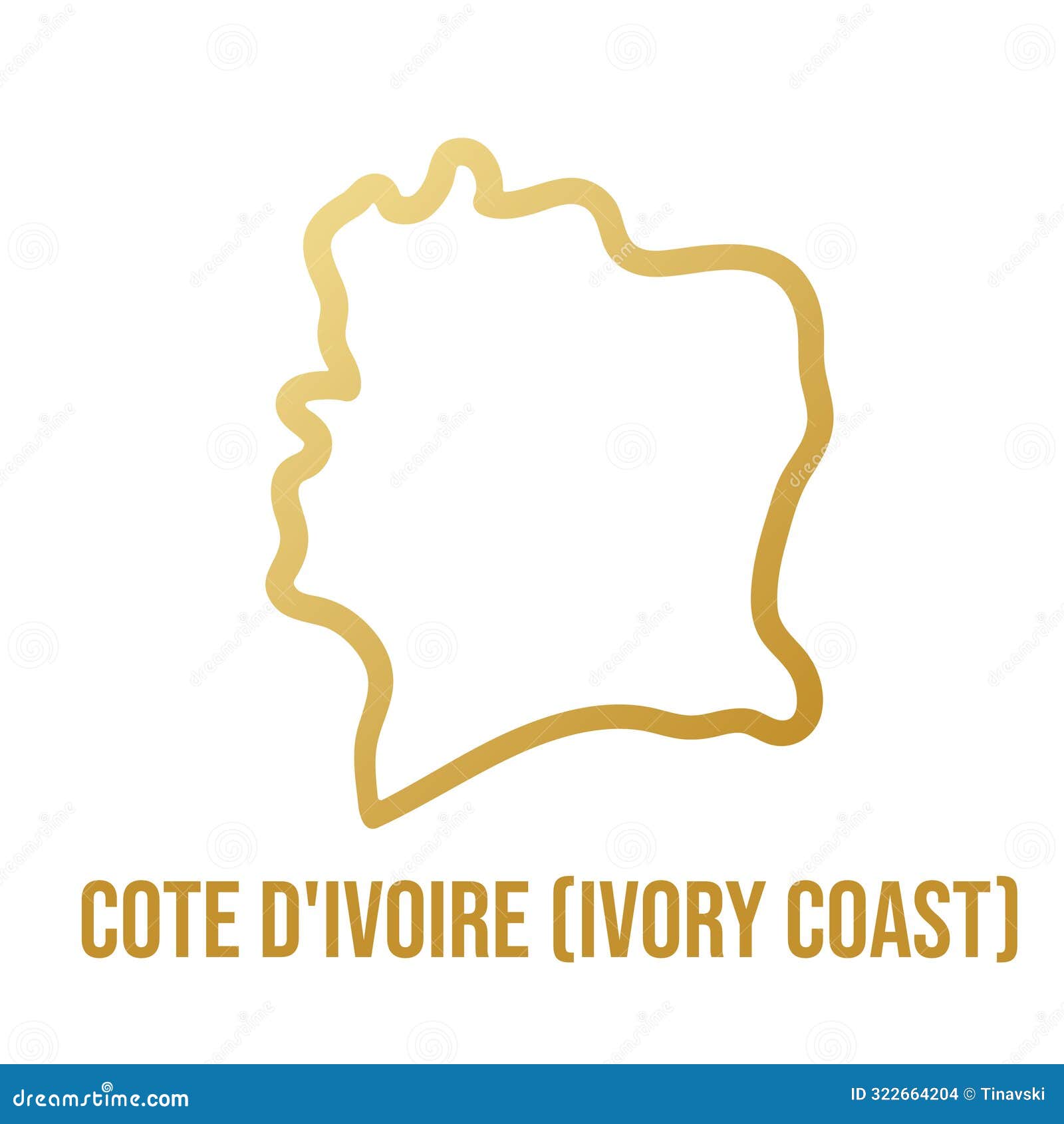 Ivory Coast simplified map stock illustration. Illustration of abstract ...