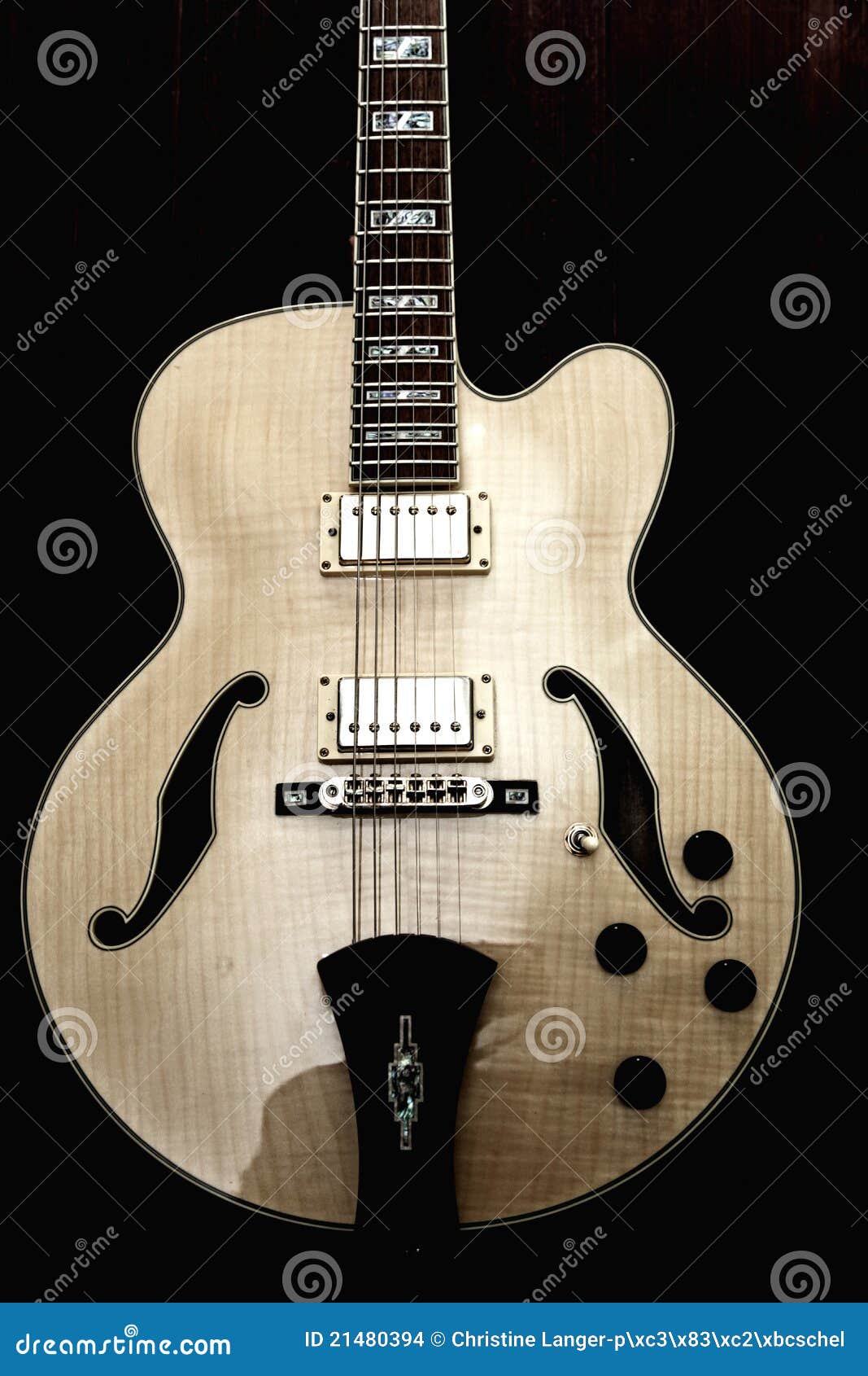Ivory-colored Electric Guitar Stock Photo - Image of stringed, band ...