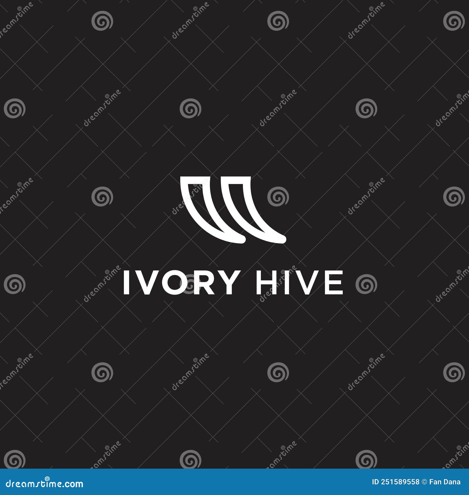 Ivory logo or horn icon stock vector. Illustration of signage - 251589558