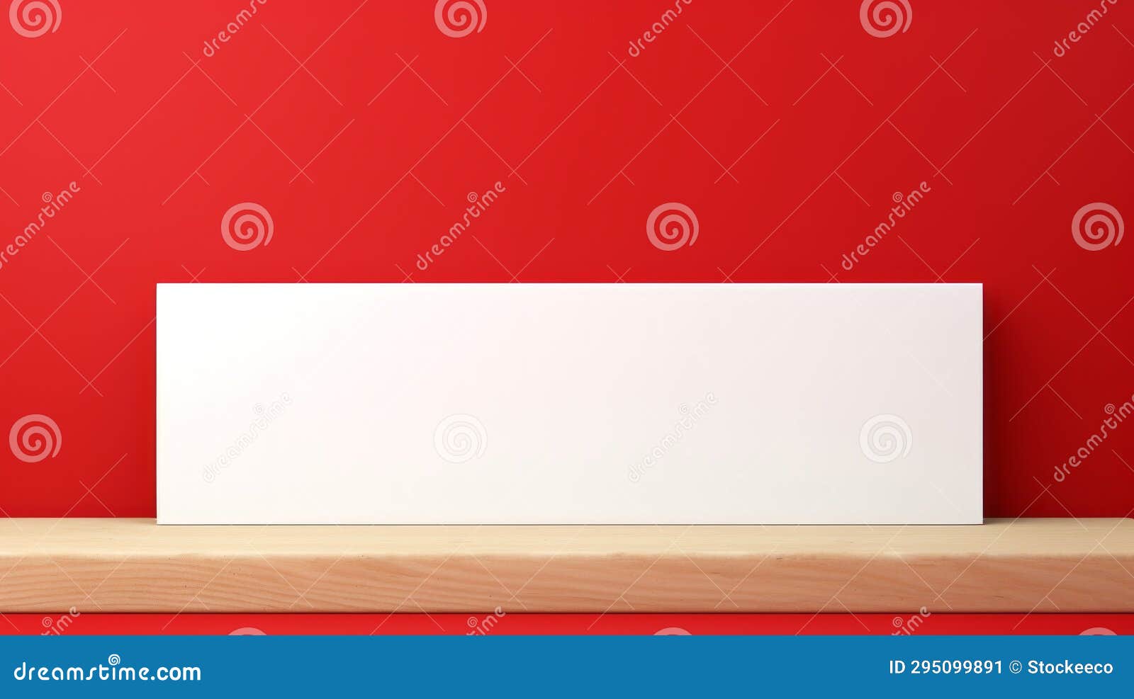 Ivory Polyester Sign Mockup on Red Background Stock Illustration ...