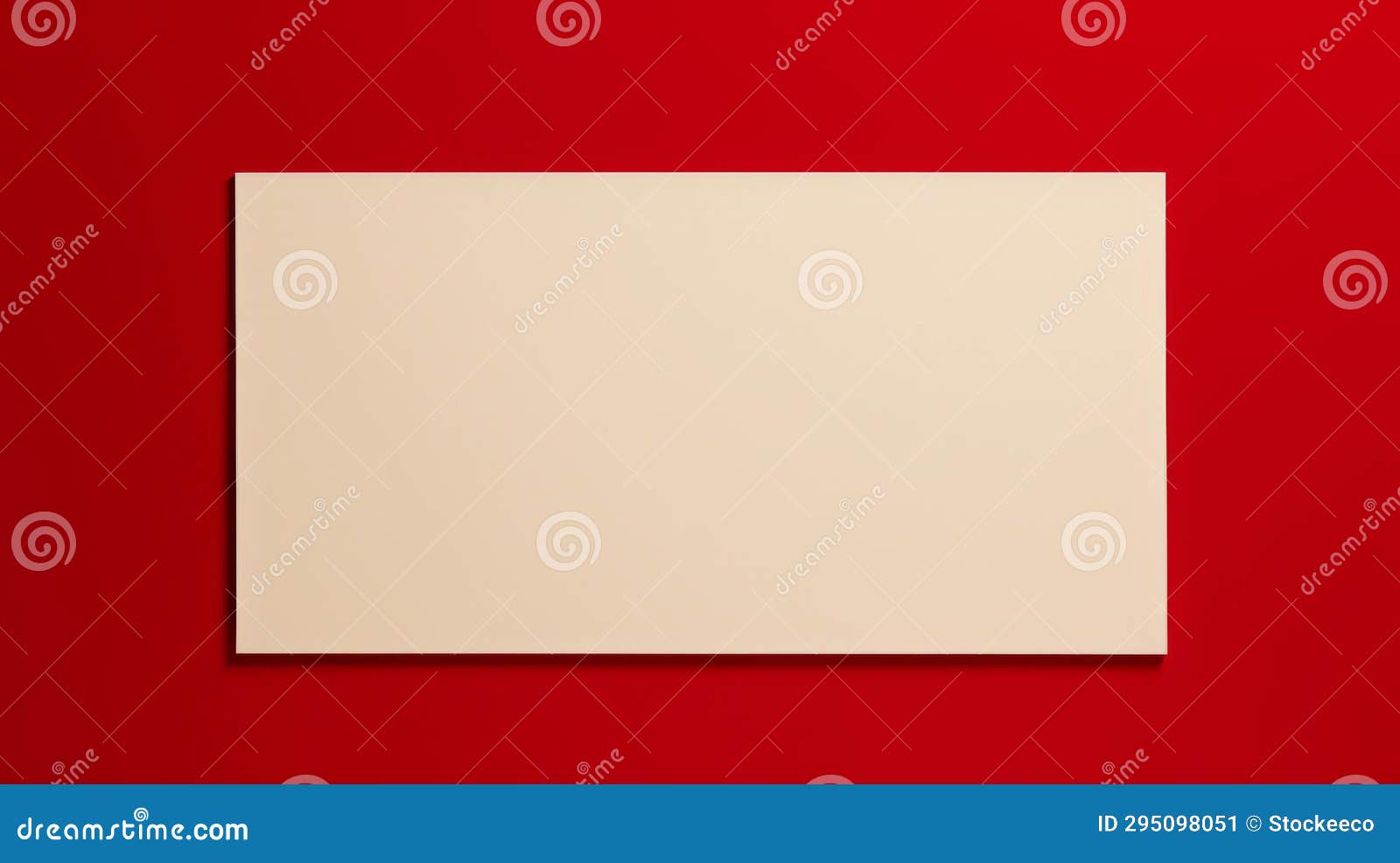Ivory Polyester Sign Mockup on Red Background Stock Illustration ...