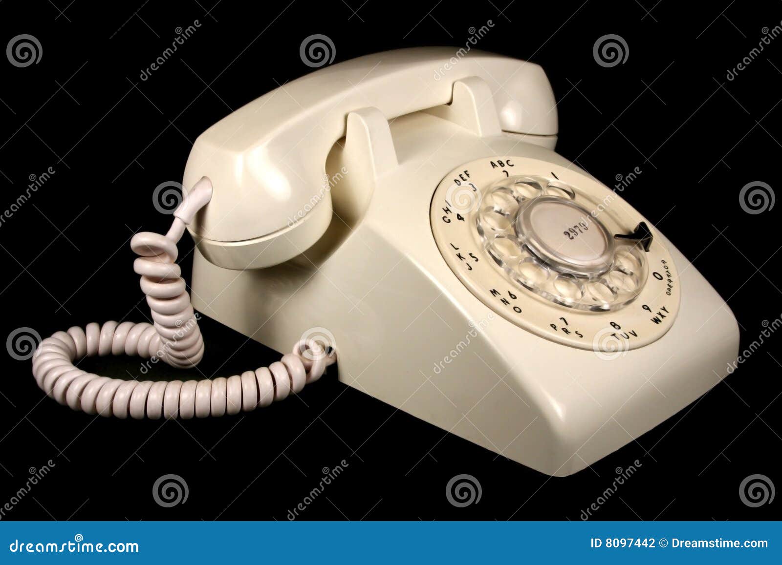 Ivory Rotary Phone stock photo. Image of telephone, cord - 8097442