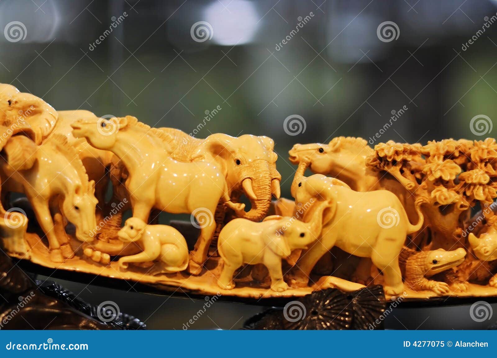 Ivory sculpture stock image. Image of animals, statue - 4277075