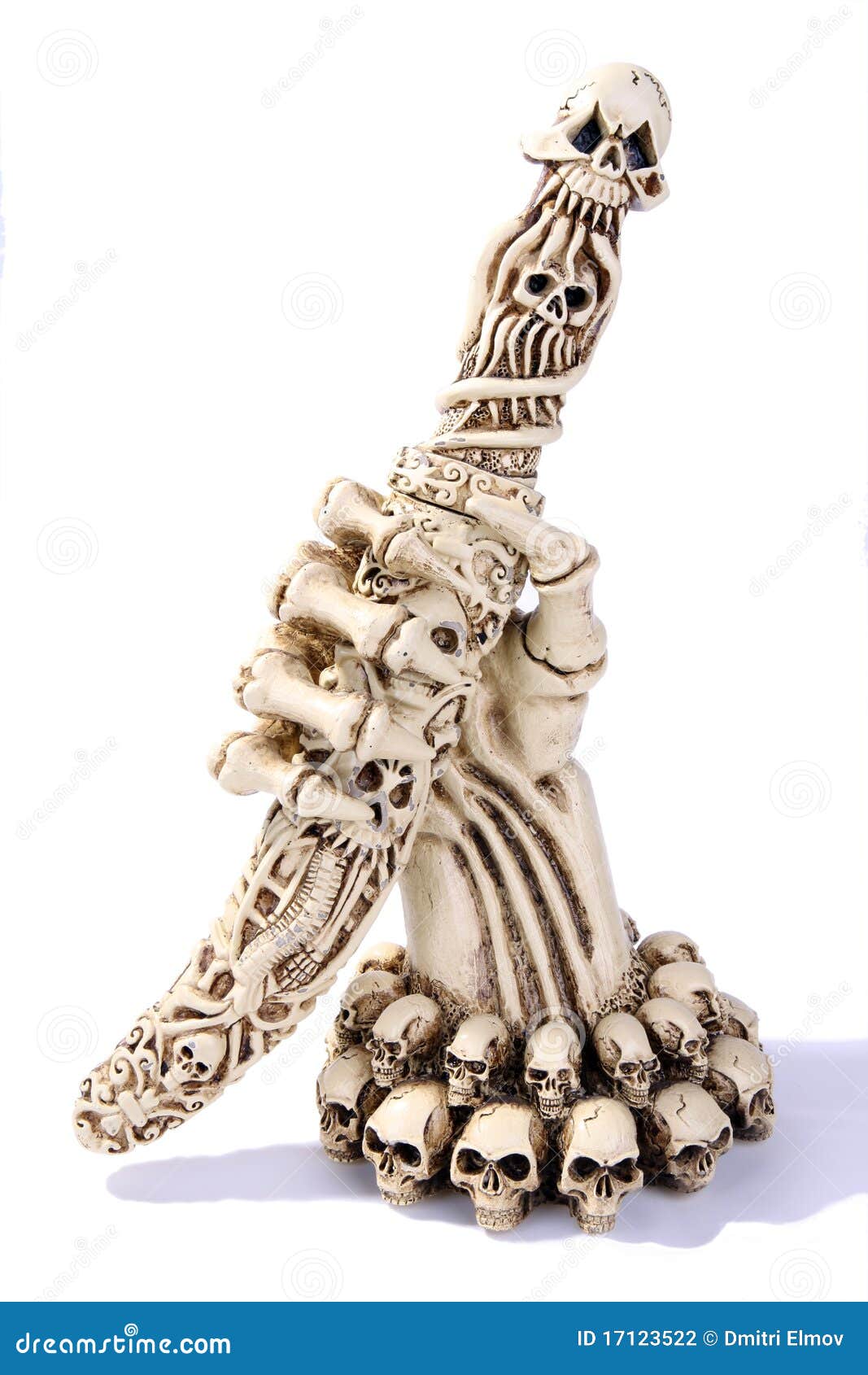Ivory Skeleton Hand with a Paper Knife Isolated on Stock Photo - Image ...