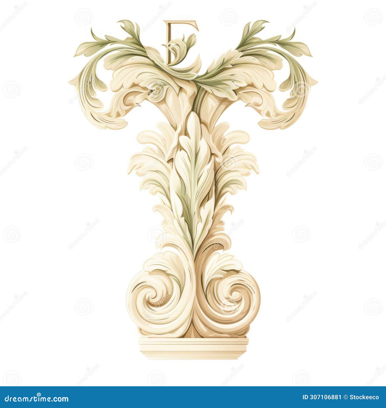 Ivory Vector Letter E on White Background Stock Illustration ...