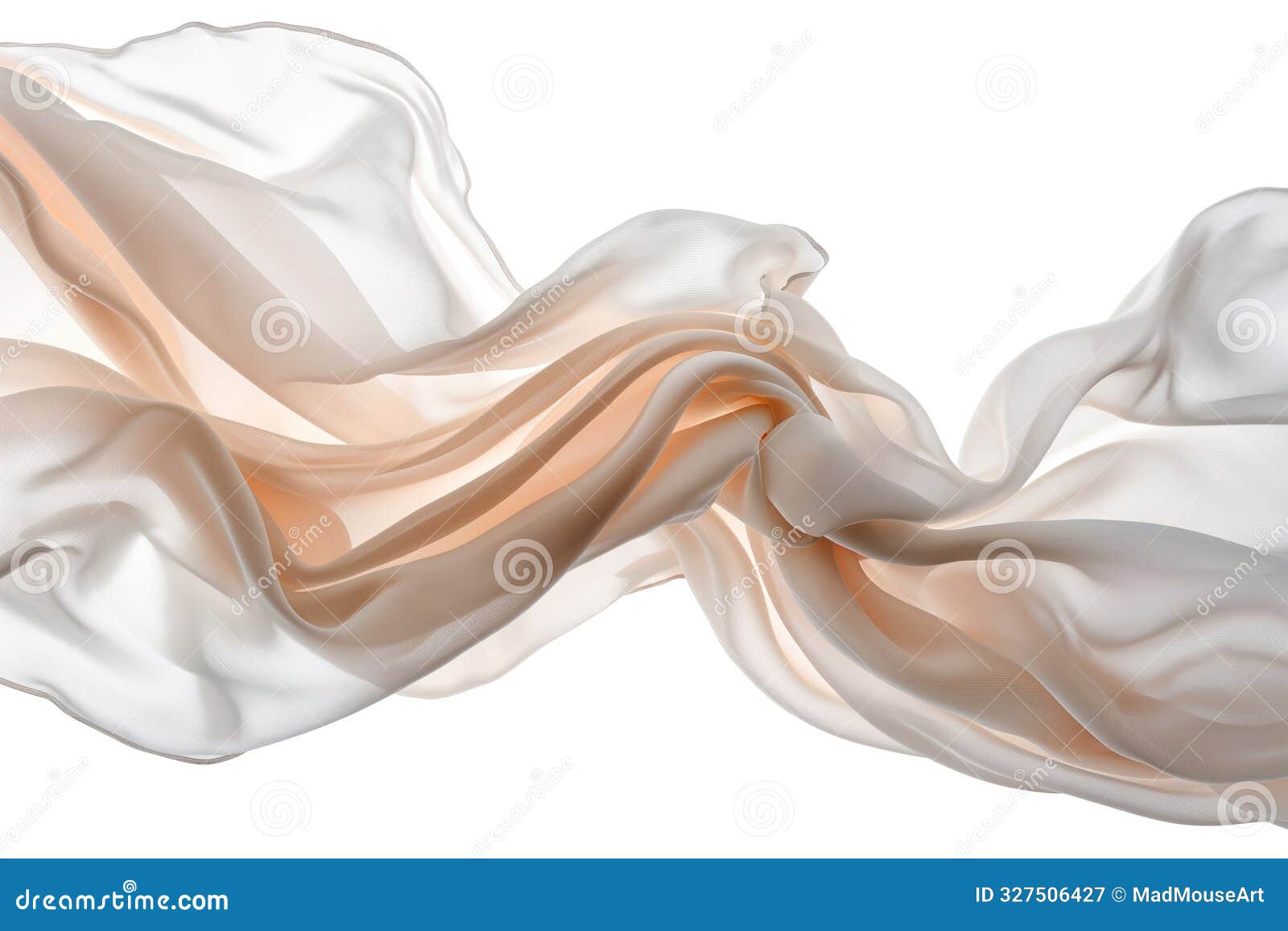 Red Satin Isolated On White Background. Flutters In The Wind. Mesh Tool ...