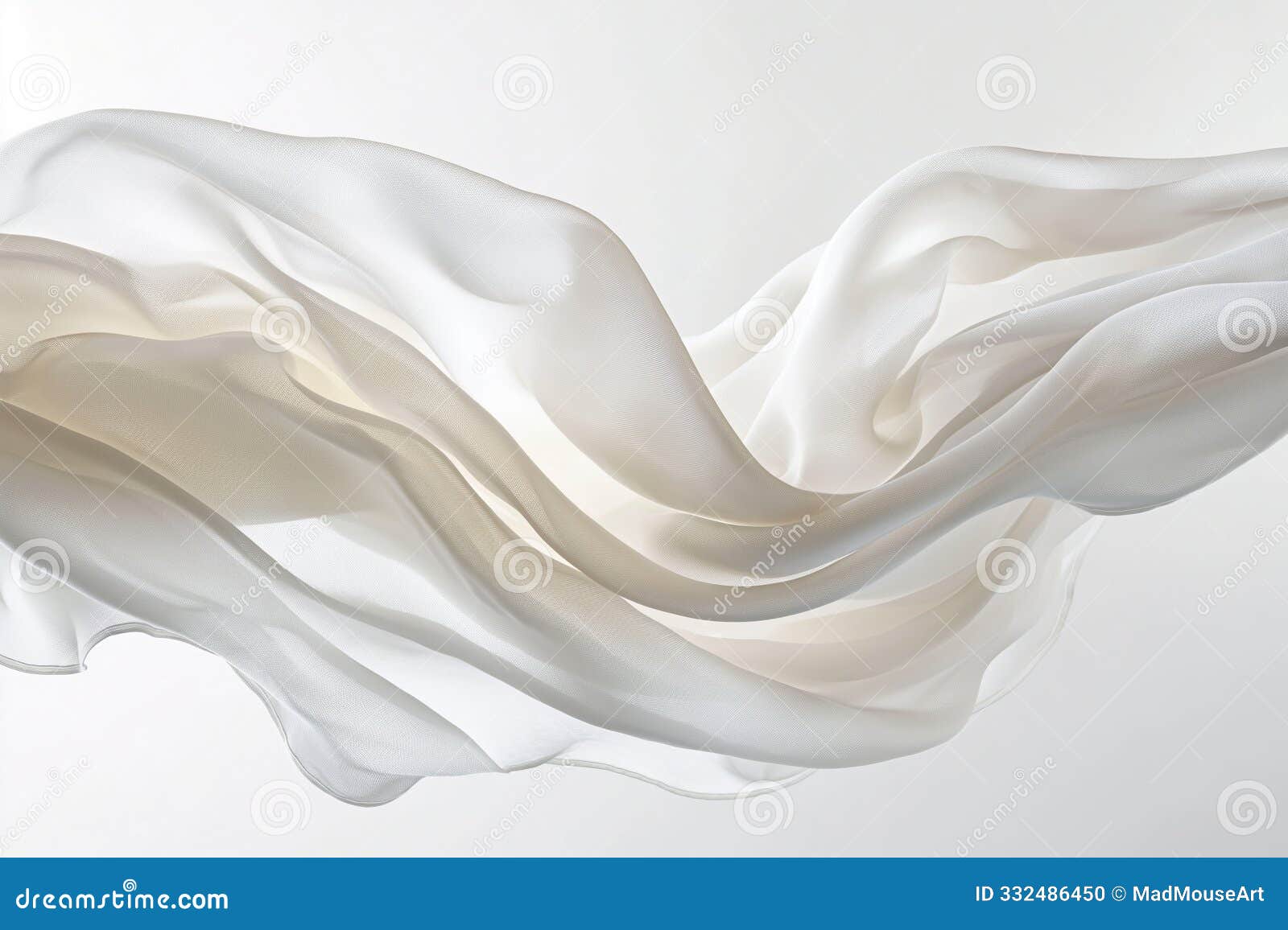 Ivory Wavy Silk or Satin Isolated on White Background Stock ...