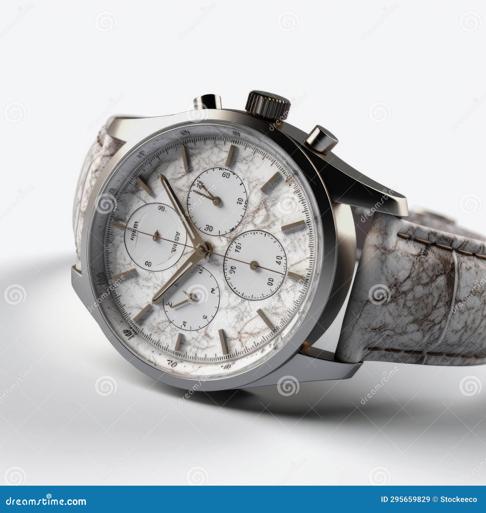 Ivory and White Chronograph Wrist Watch with Shiny Bumpy Texture Stock ...