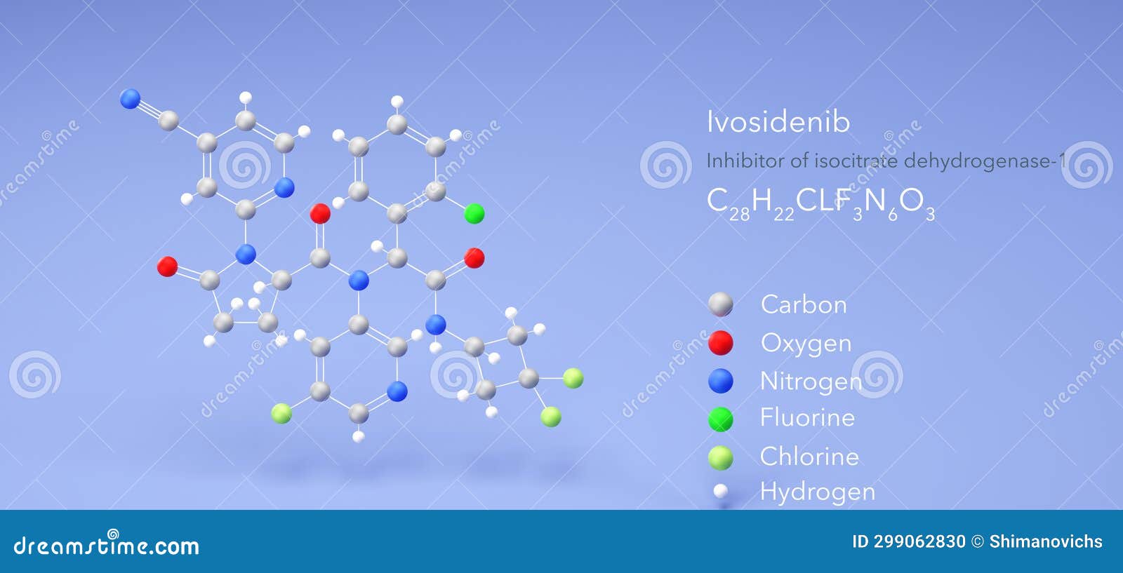 Ivosidenib Molecule, Molecular Structures, Anti-cancer Medication, 3d ...